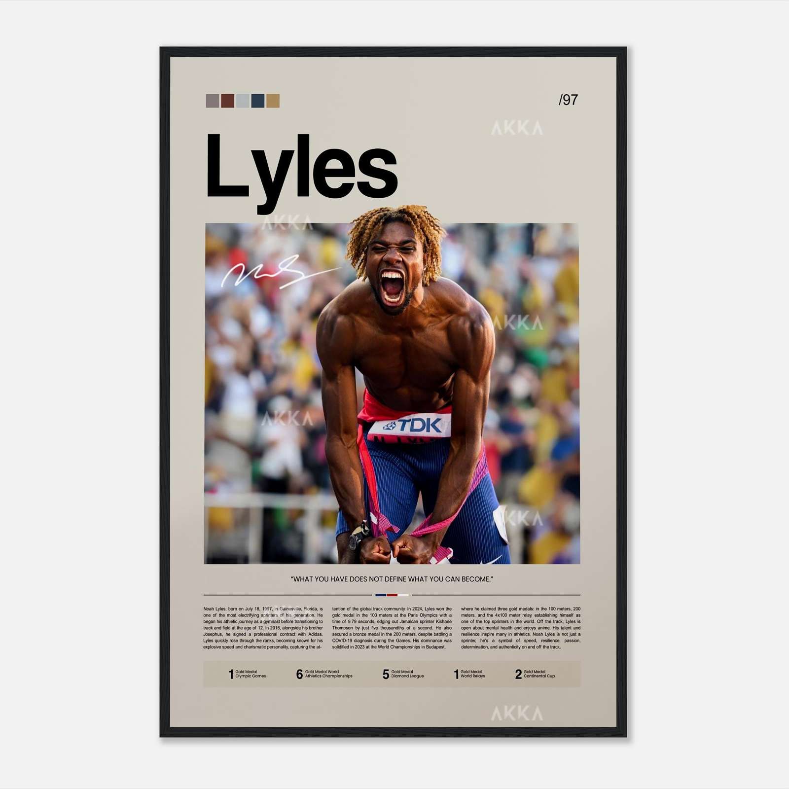 Noah Lyles Poster, Track And Field Poster, Sports Poster, Full-Size ...