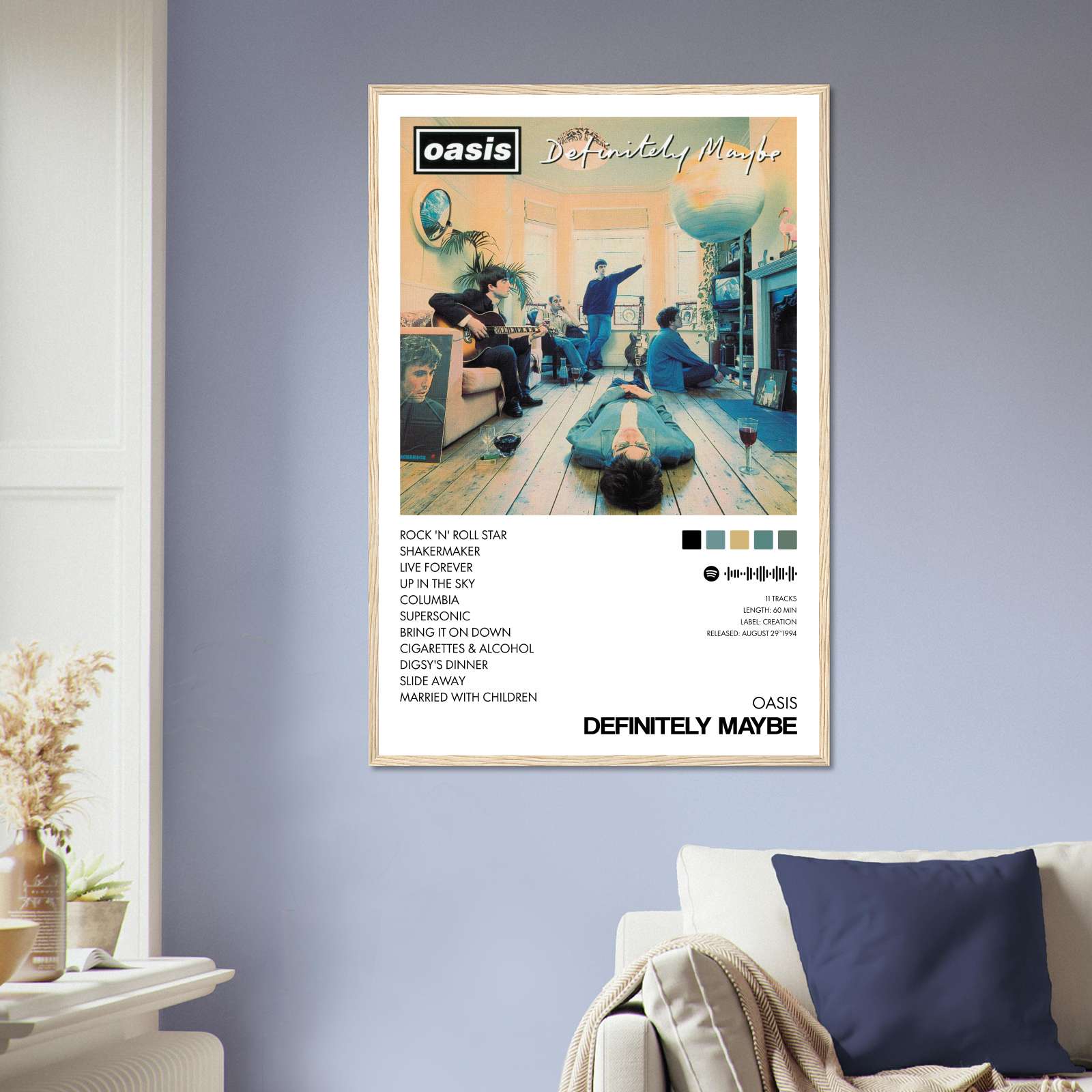 Oasis Poster, Definitely Maybe Album Cover, Full-Size Poster, Ready to ...