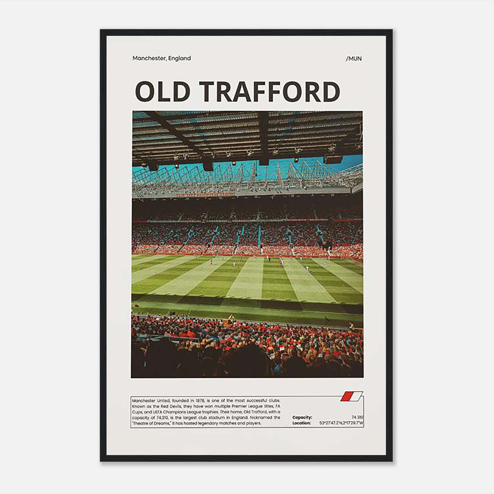 Old Trafford Poster, Old Trafford Stadium Poster, Sports Poster, Full ...