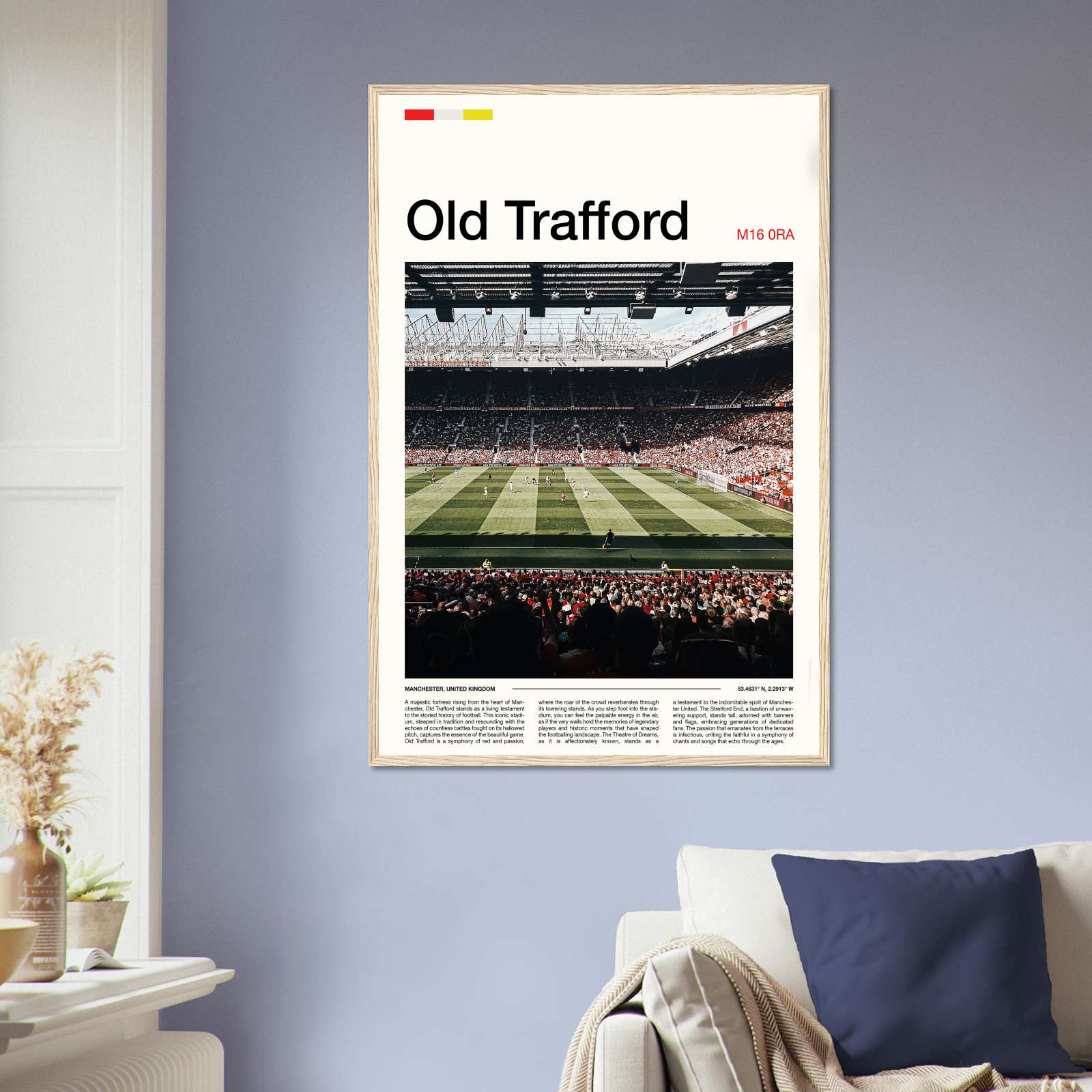 Old Trafford Stadium Poster, Full-Size Poster, Ready to Hang - Citiesbox