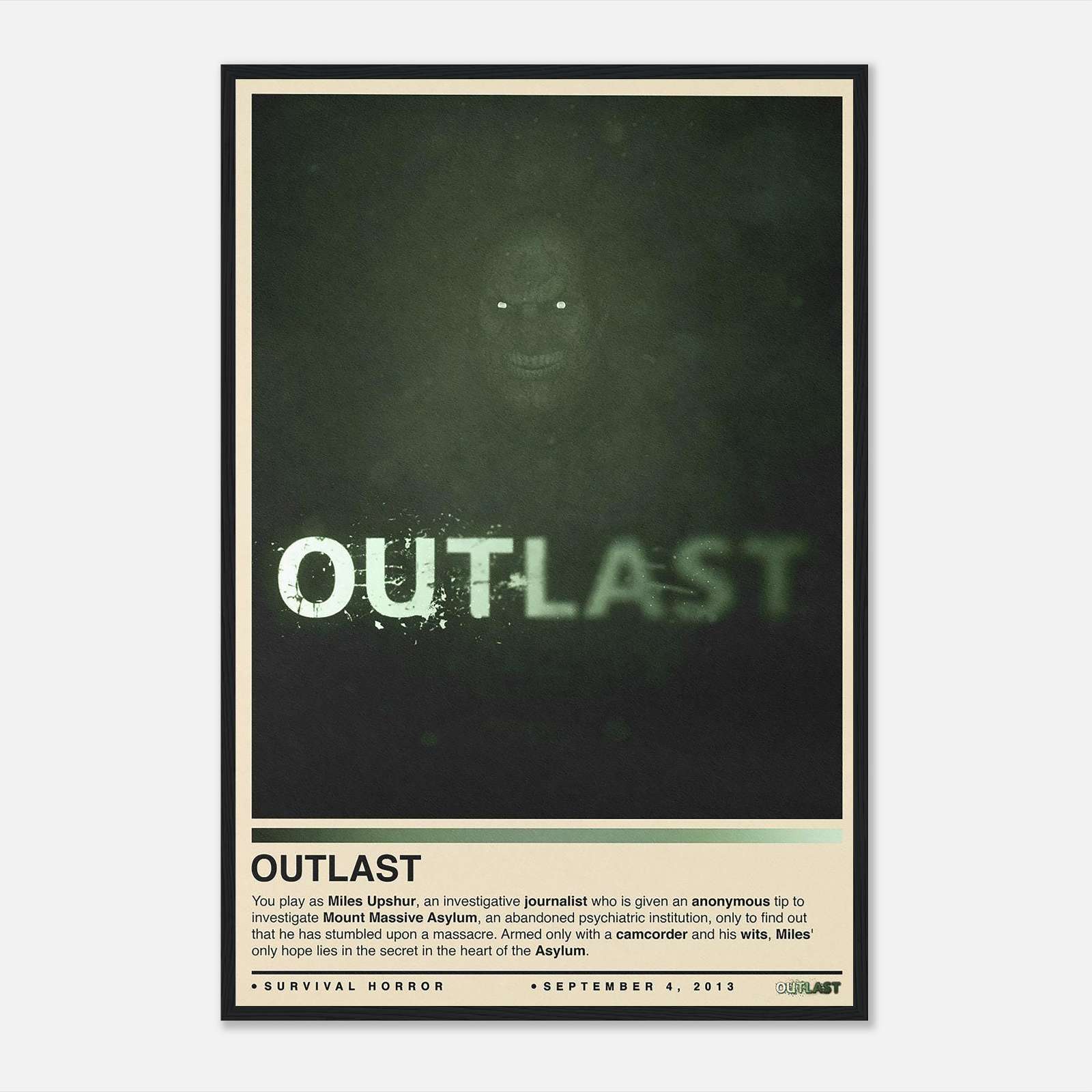 Outlast Gaming Poster, Video Game Poster, Full-Size Poster, Ready to ...