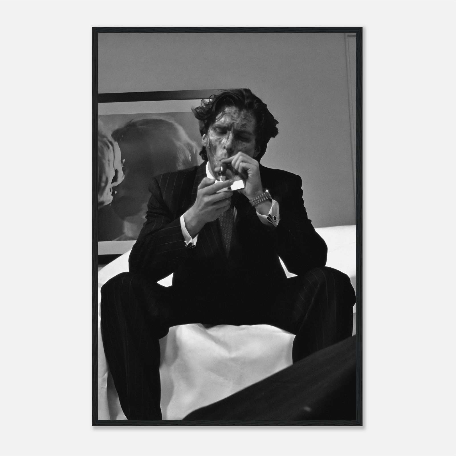 Patrick Bateman Poster, American Psycho Wall Art, Black&White, Full ...