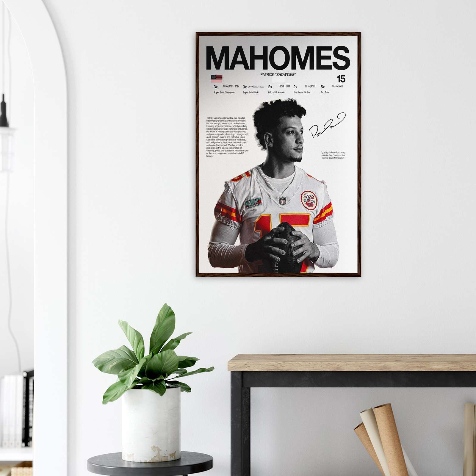 Patrick Mahomes Poster, Football Poster, Full-Size Poster, Ready to ...