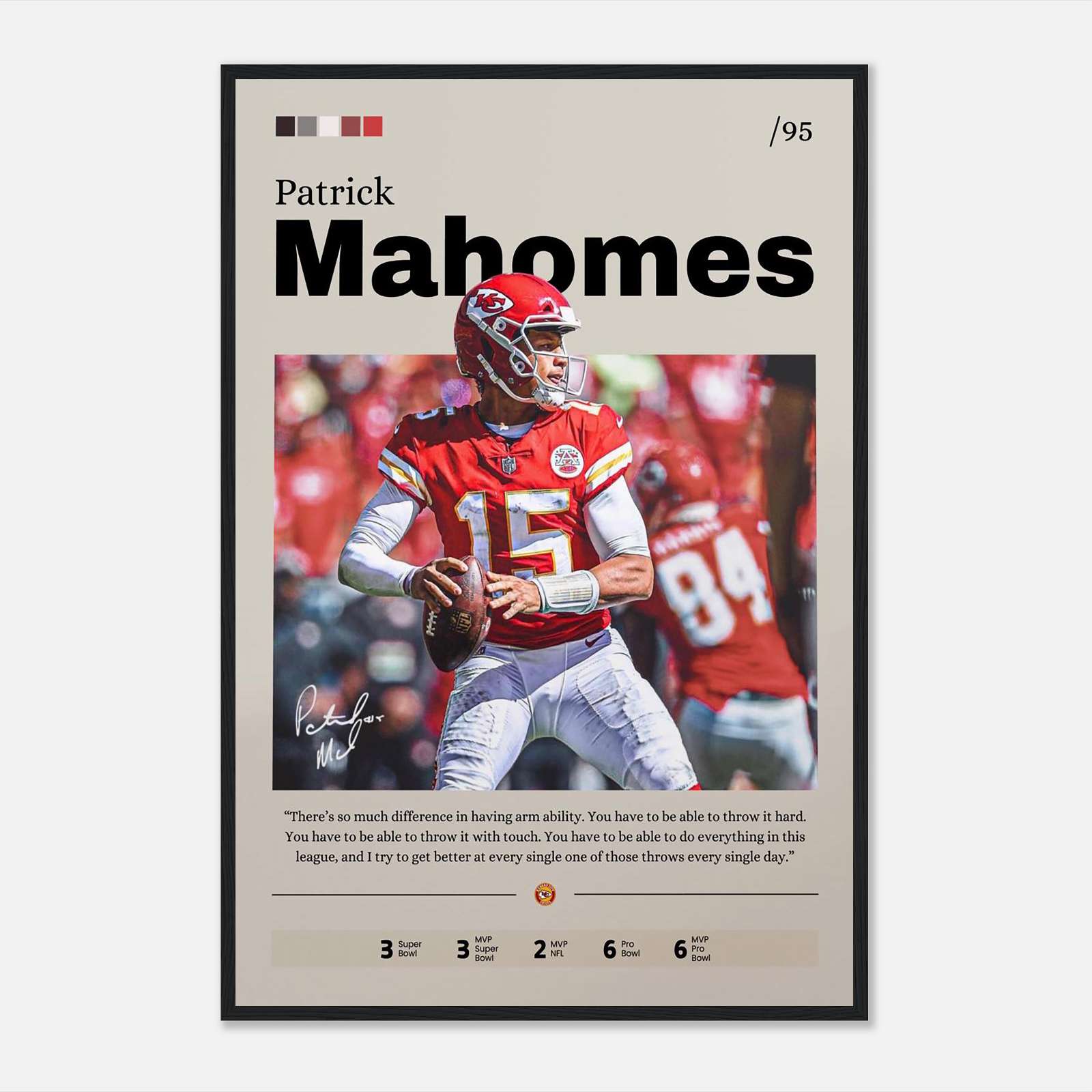Patrick Mahomes Full-Size Poster, Ready to Hang - Citiesbox