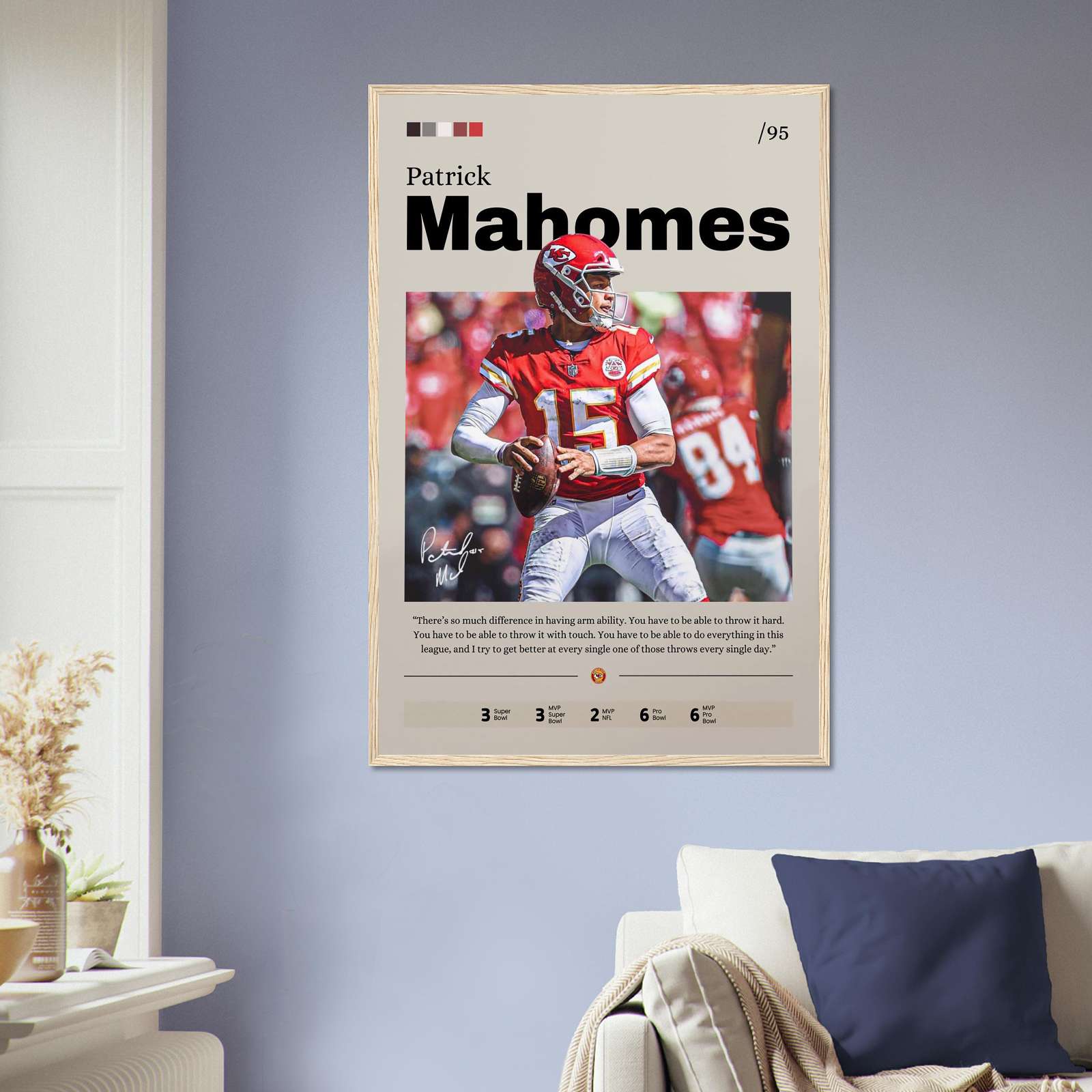 Patrick Mahomes Full-Size Poster, Ready to Hang - Citiesbox