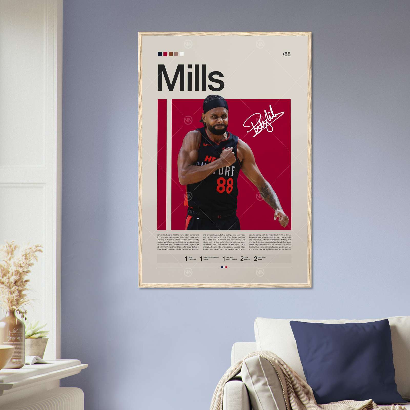 Patty Mills Poster, Sports Poster, Baseball Player Poster, Full-Size ...