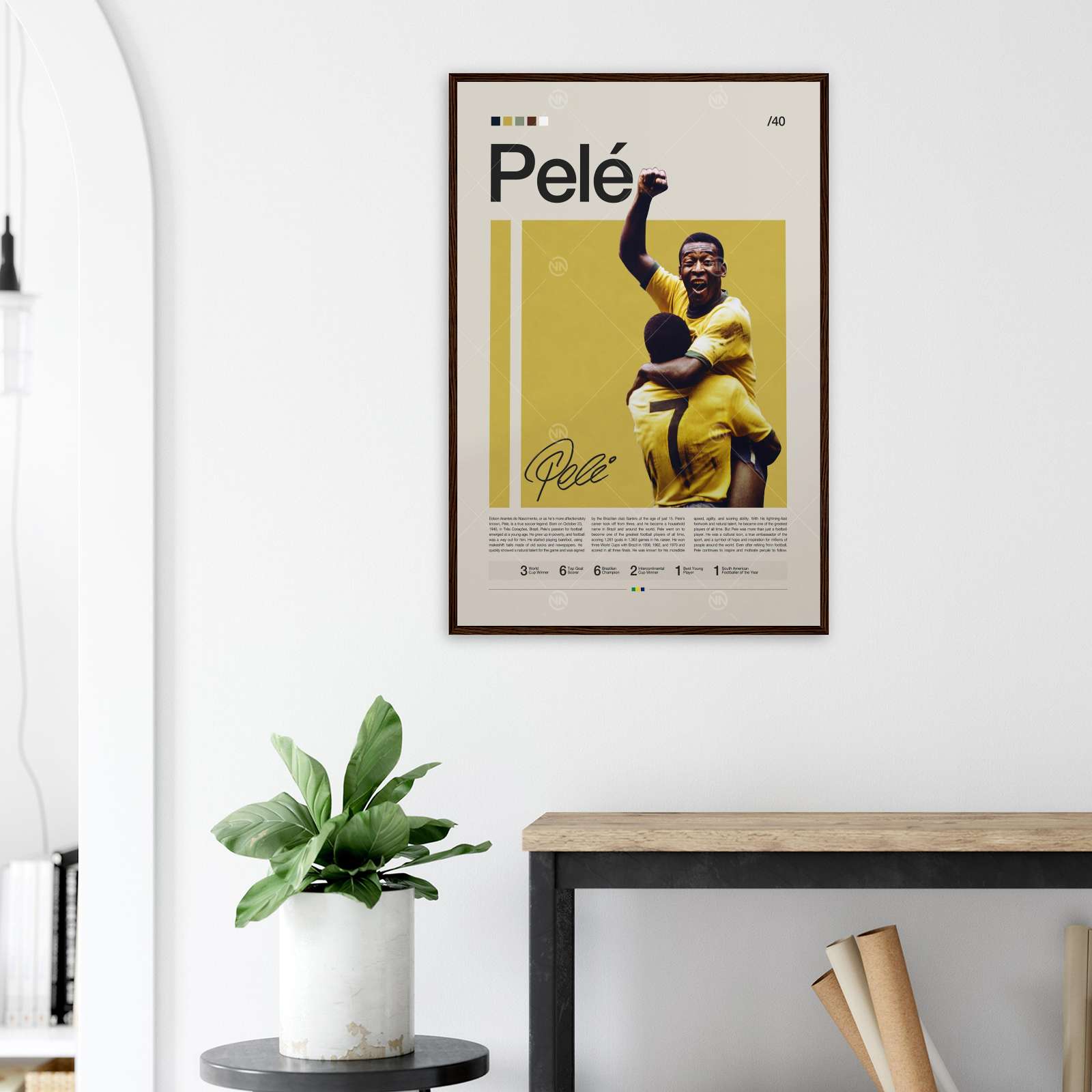 Pele Poster, Brazilian Soccer Player Poster, Soccer Gifts, Sports ...
