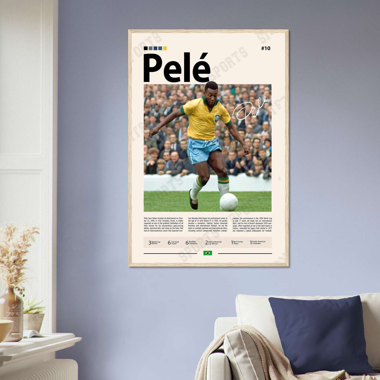 Pele Poster, Brazilian Soccer Player Poster, Sports Poster, Football ...