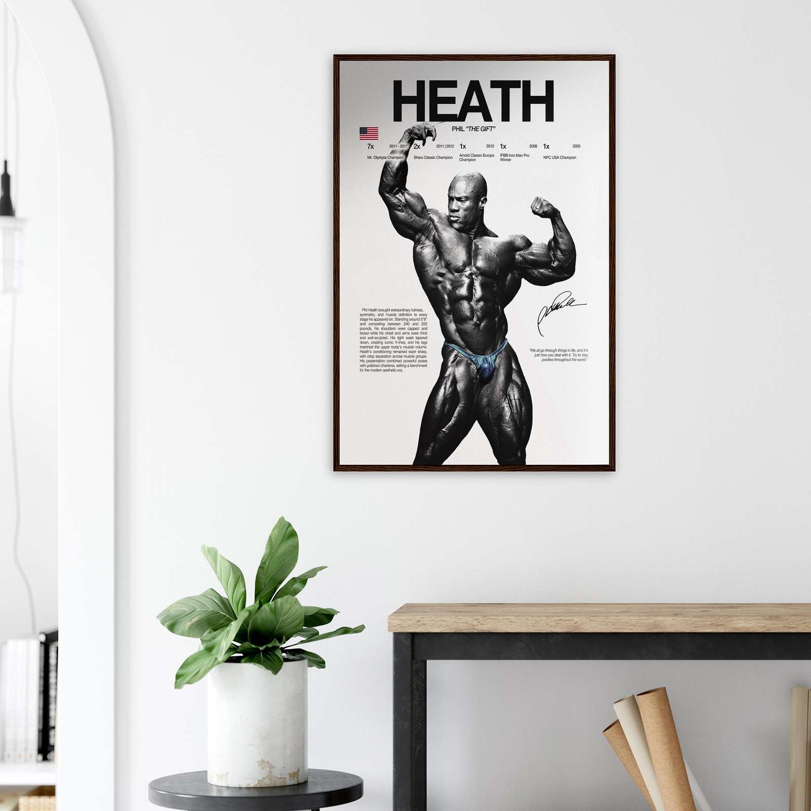 Phil Heath Poster, Sports Poster, Bodybuilding Wall Print, Mr Olympia ...