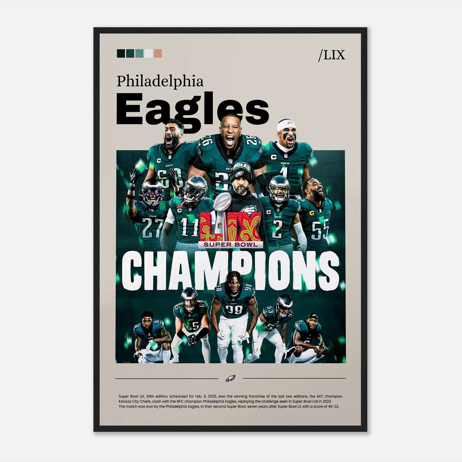 Philadelphia Eagles Full-Size Poster, Ready to Hang - Citiesbox