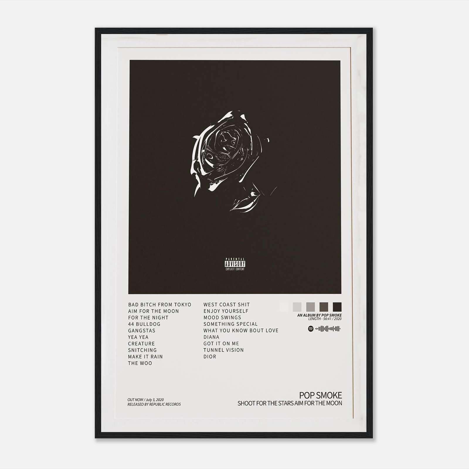 Pop Smoke Poster, Shoot For The Stars Aim For The Moon Poster, Full ...