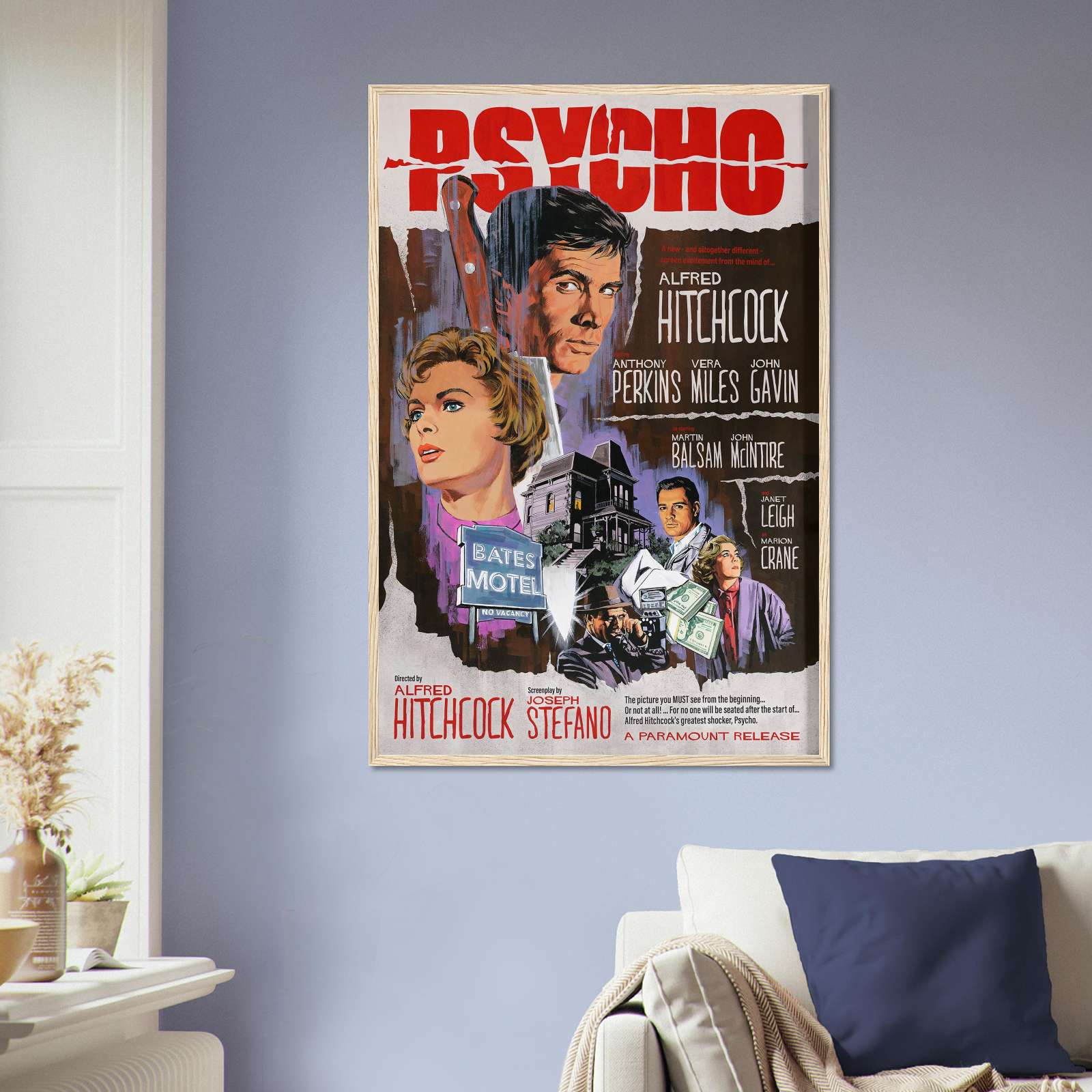 Psycho Movie Poster, Horror Movie Poster, Vintage Movie Poster 1, Full ...