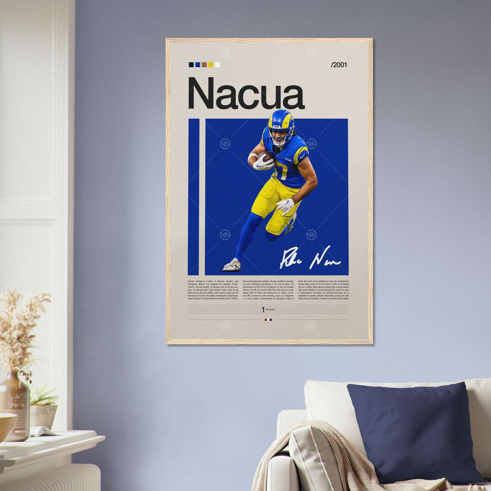 Puka Nacua Poster, Sports Poster, Football Poster, Sports Bedroom ...