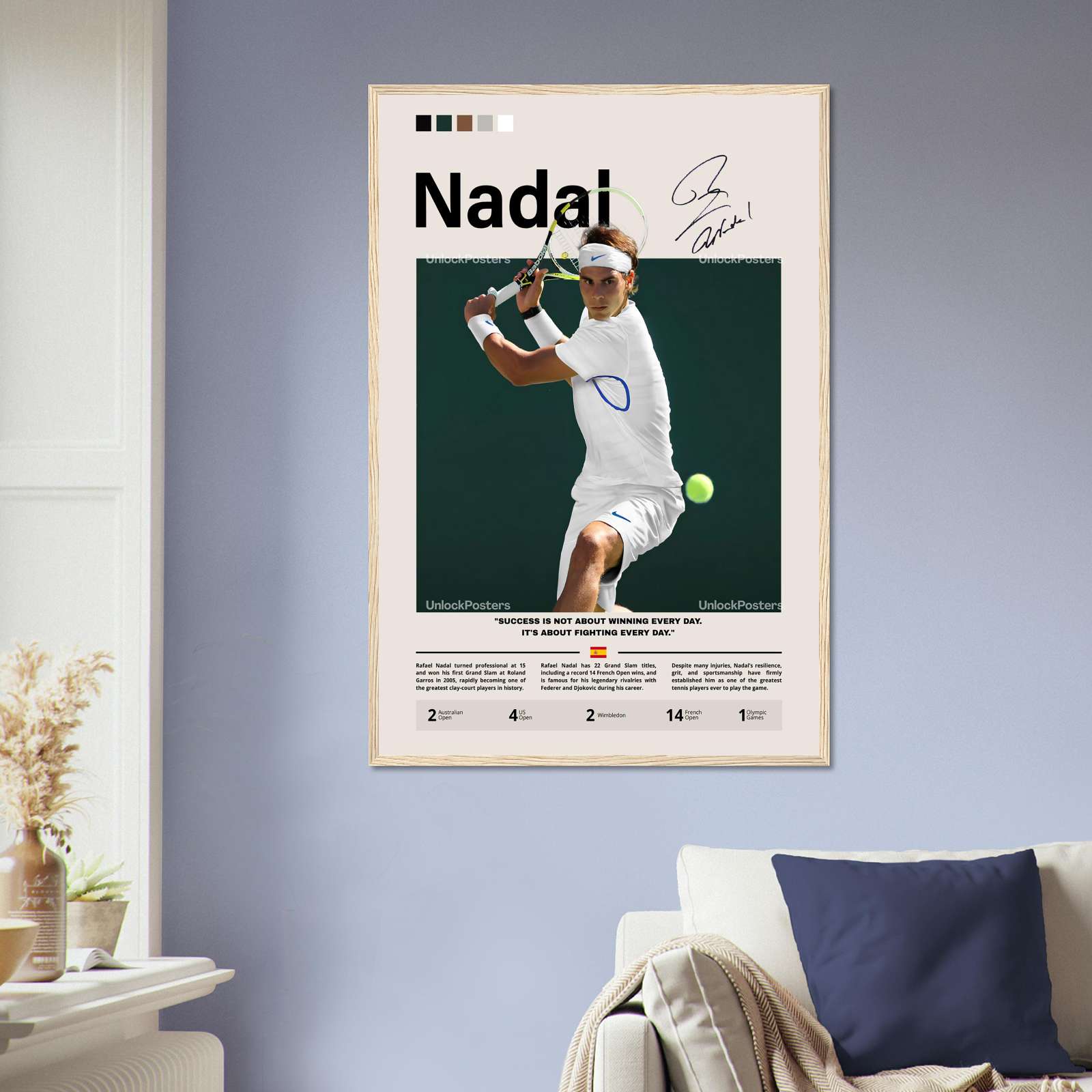 Rafael Nadal Poster, Sports Poster, Tennis Player Poster, Tennis Poster ...