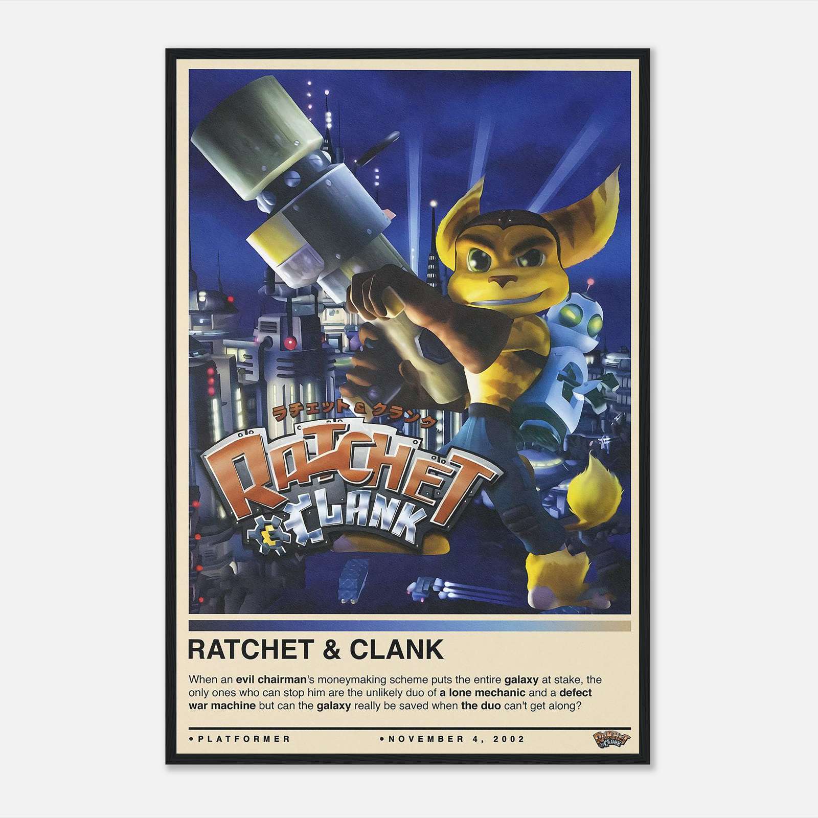 Ratchet And Clank Poster, Gaming Poster, Gaming Wall Poster, Video Game ...