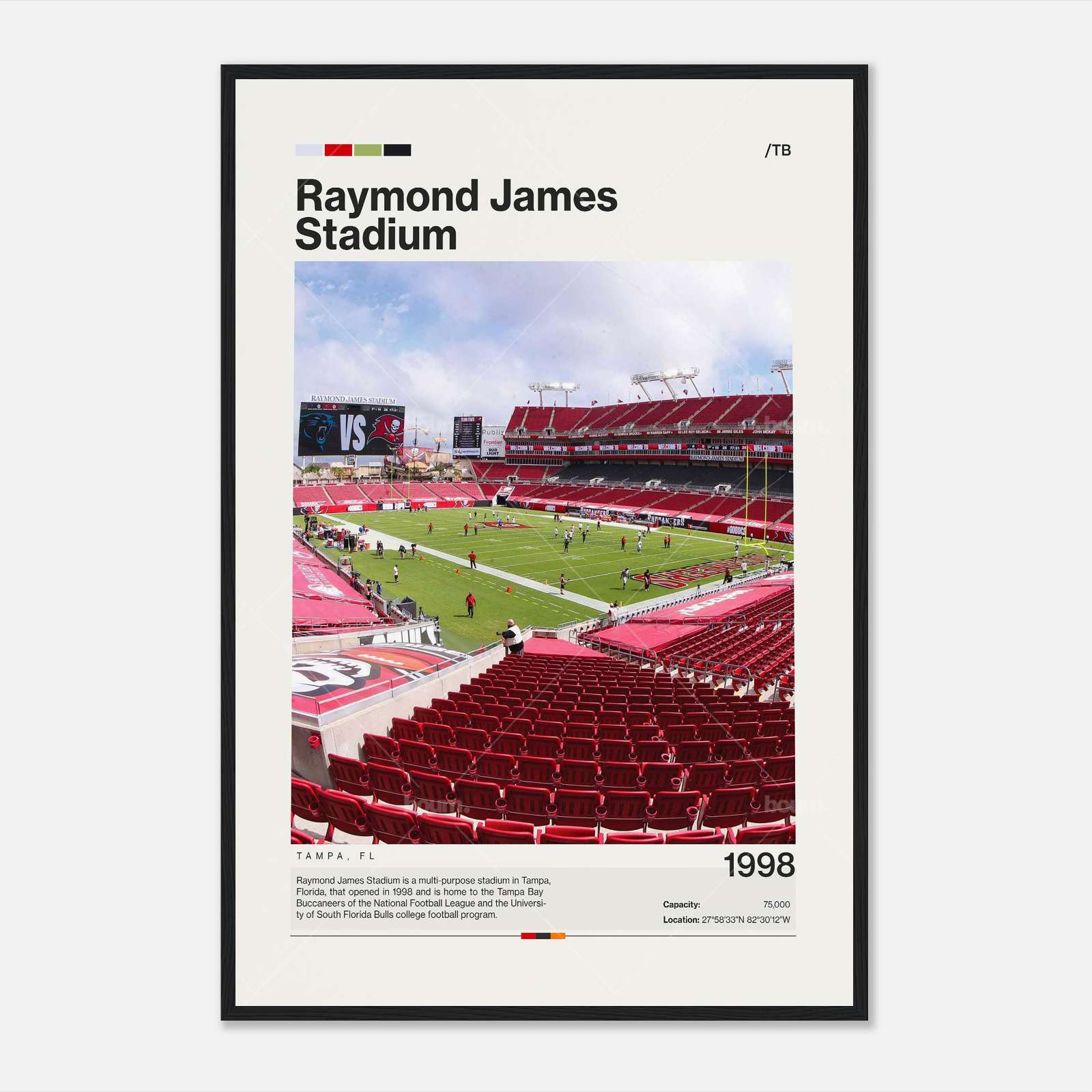 Raymond James Stadium Poster, Sports Poster, Full-Size Poster, Ready to ...
