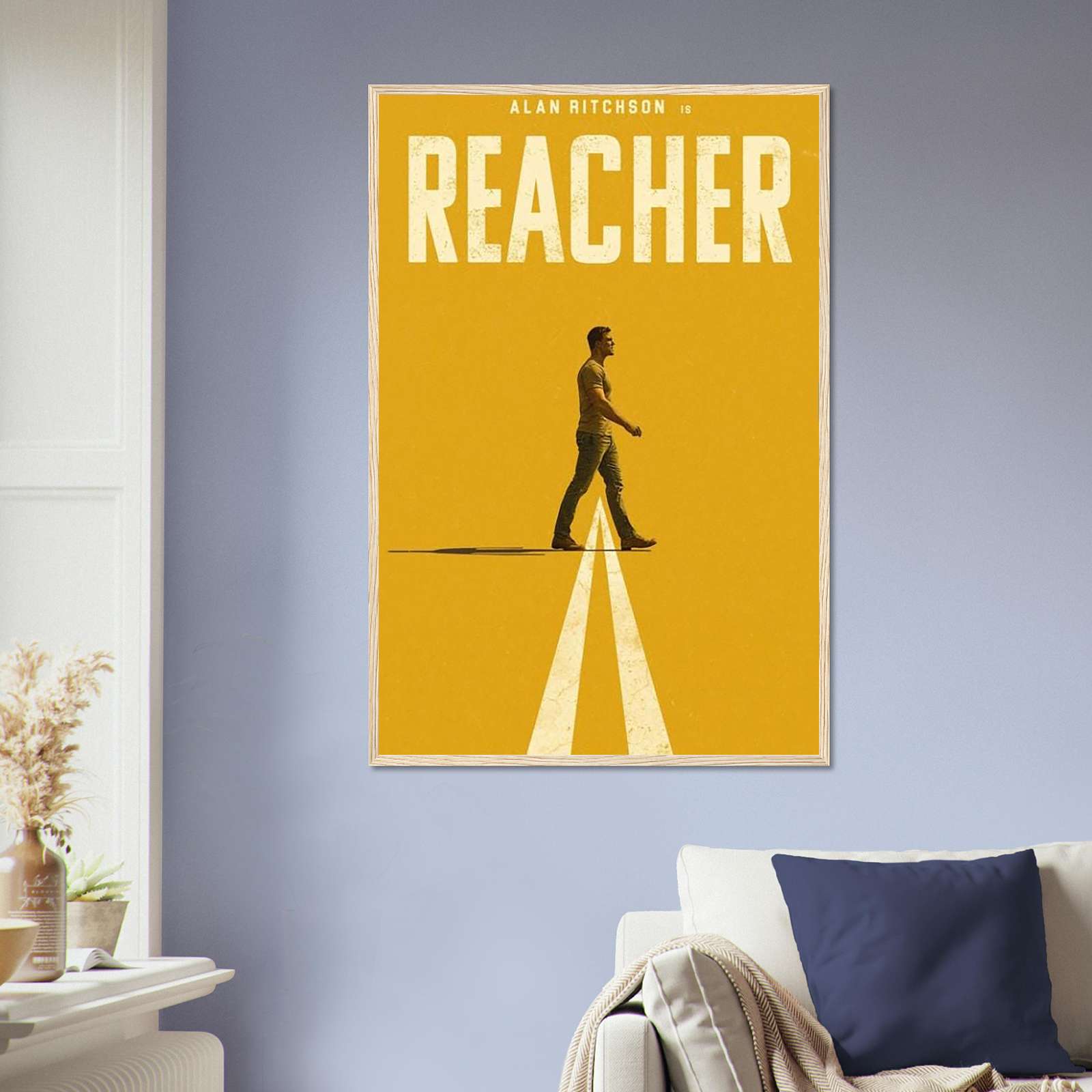 Reacher Tv Series Poster, Alan Ritchson Art Print, Film Poster, Full ...