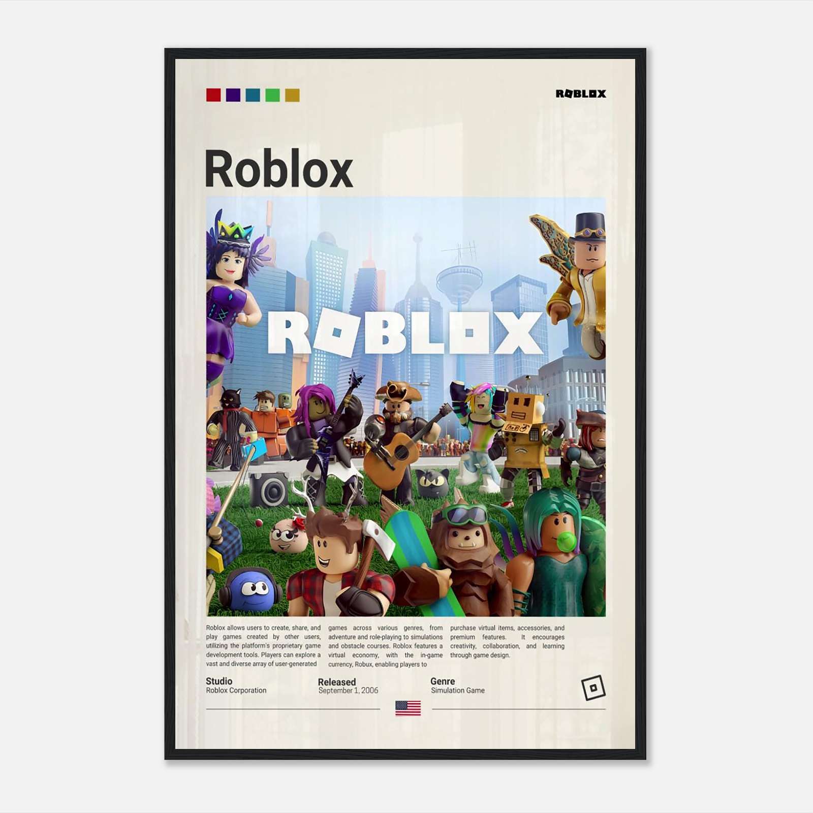 Roblox Poster, Gaming Room Poster, Game Poster, Full-Size Poster, Ready ...