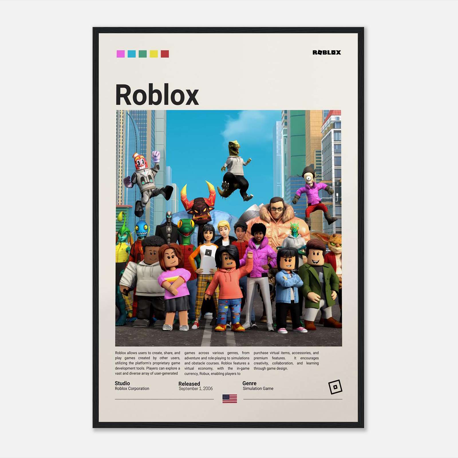 Roblox Poster, Gaming Room Poster, Video Game Poster, Full-Size Poster ...