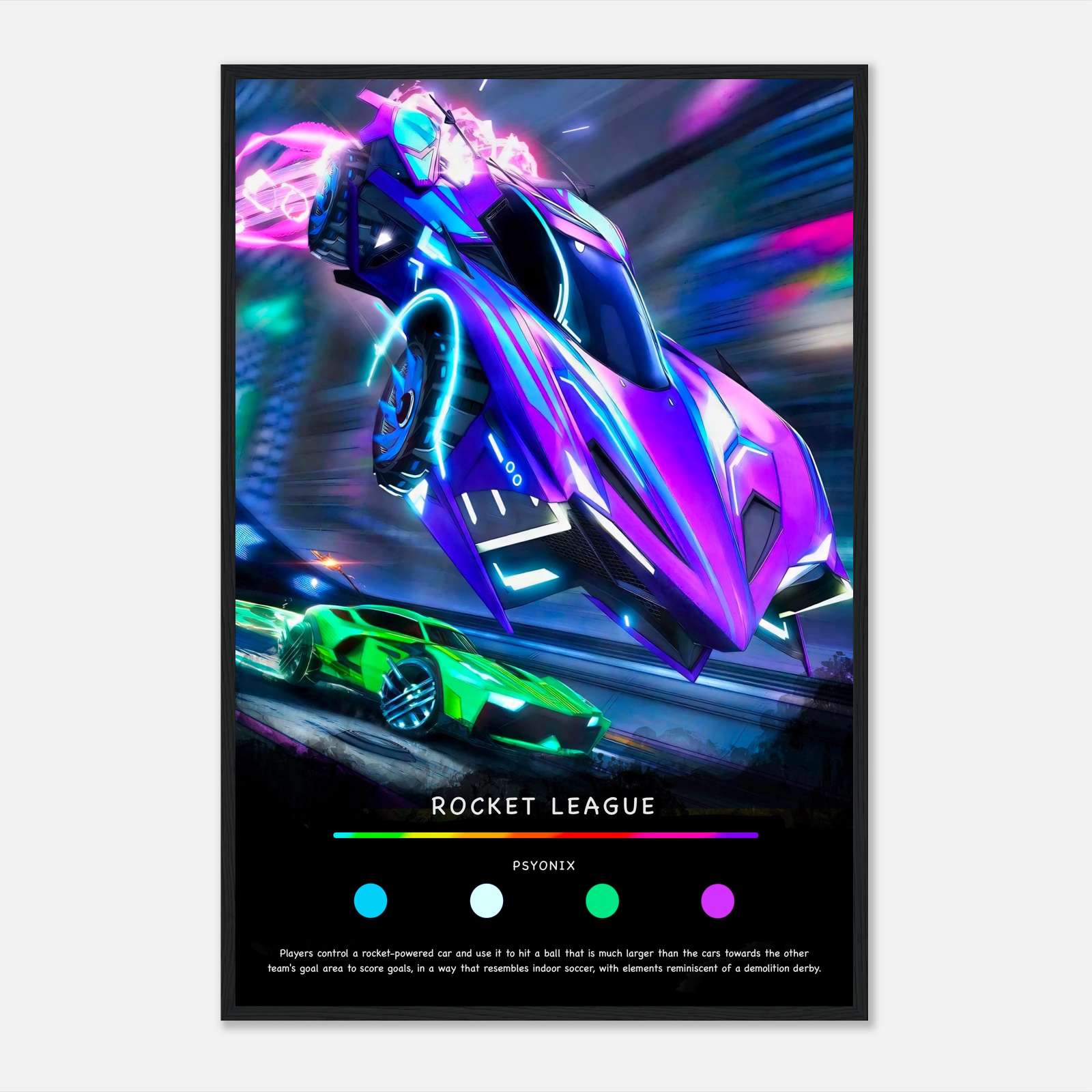 Rocket League Poster, Gaming Poster, Gaming Room Poster, Video Game ...