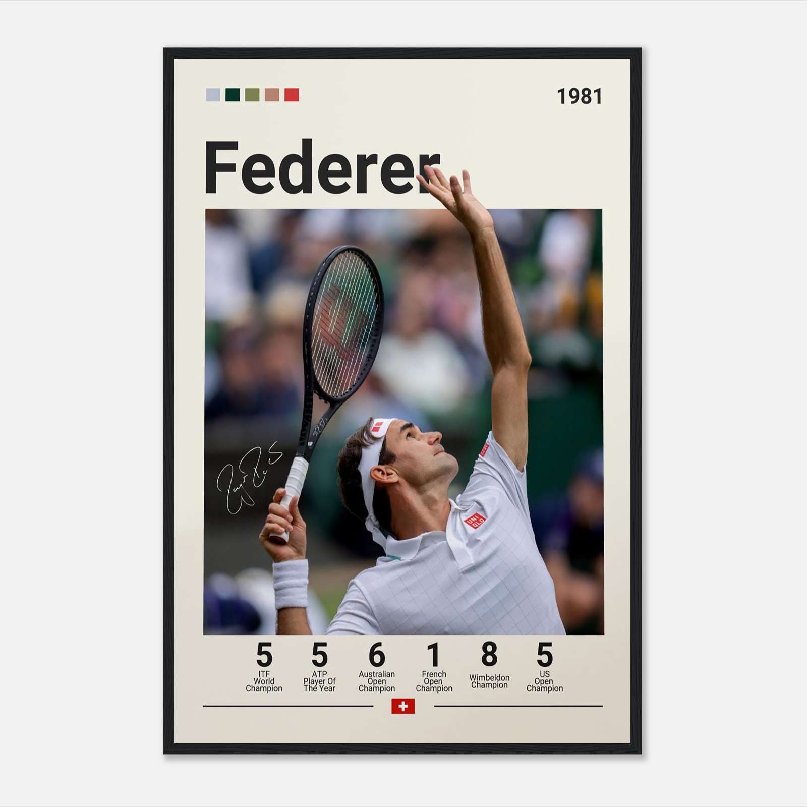 Roger Federer Poster, Sports Poster, Tennis Poster, Full-Size Poster ...