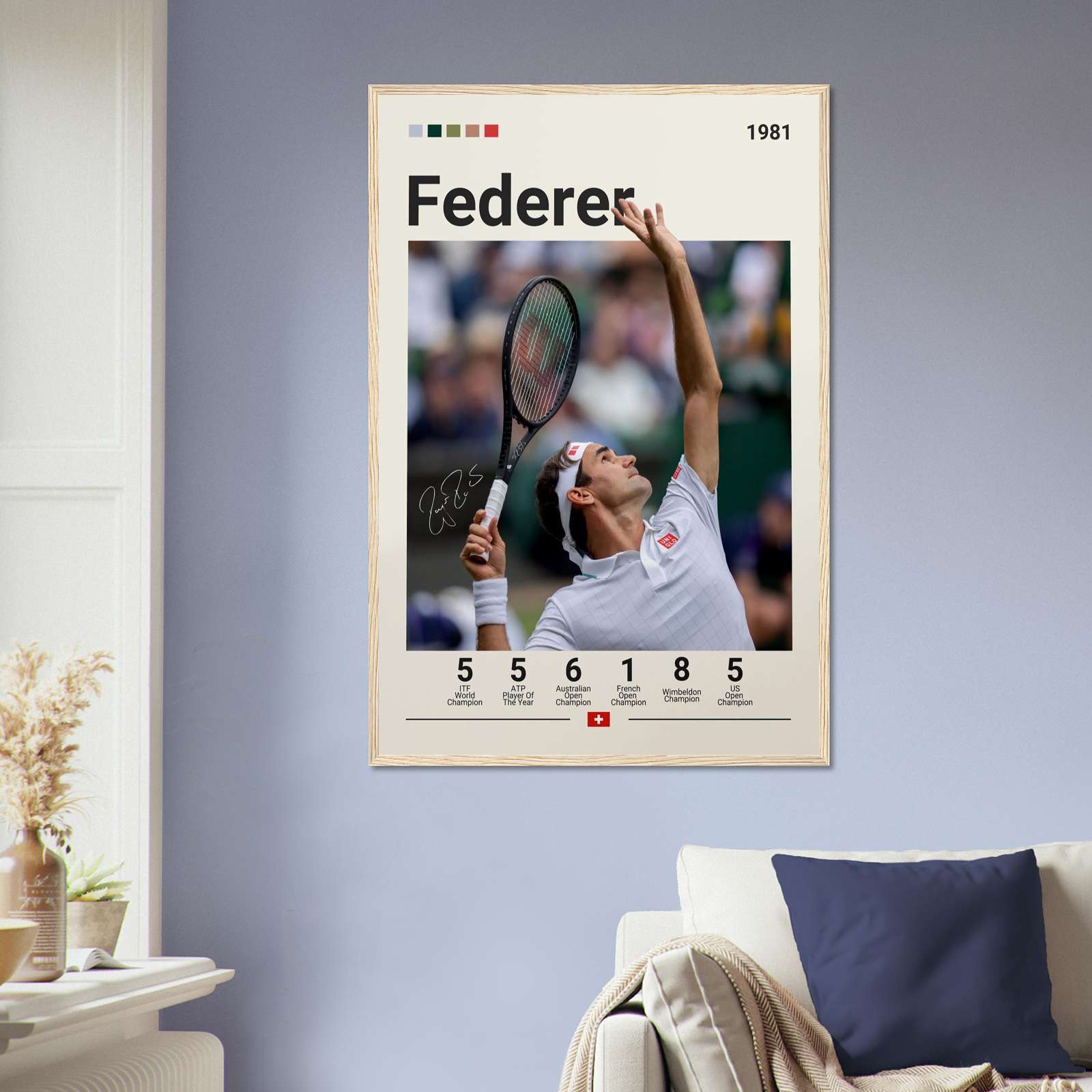 Roger Federer Poster, Sports Poster, Tennis Poster, Full-Size Poster ...