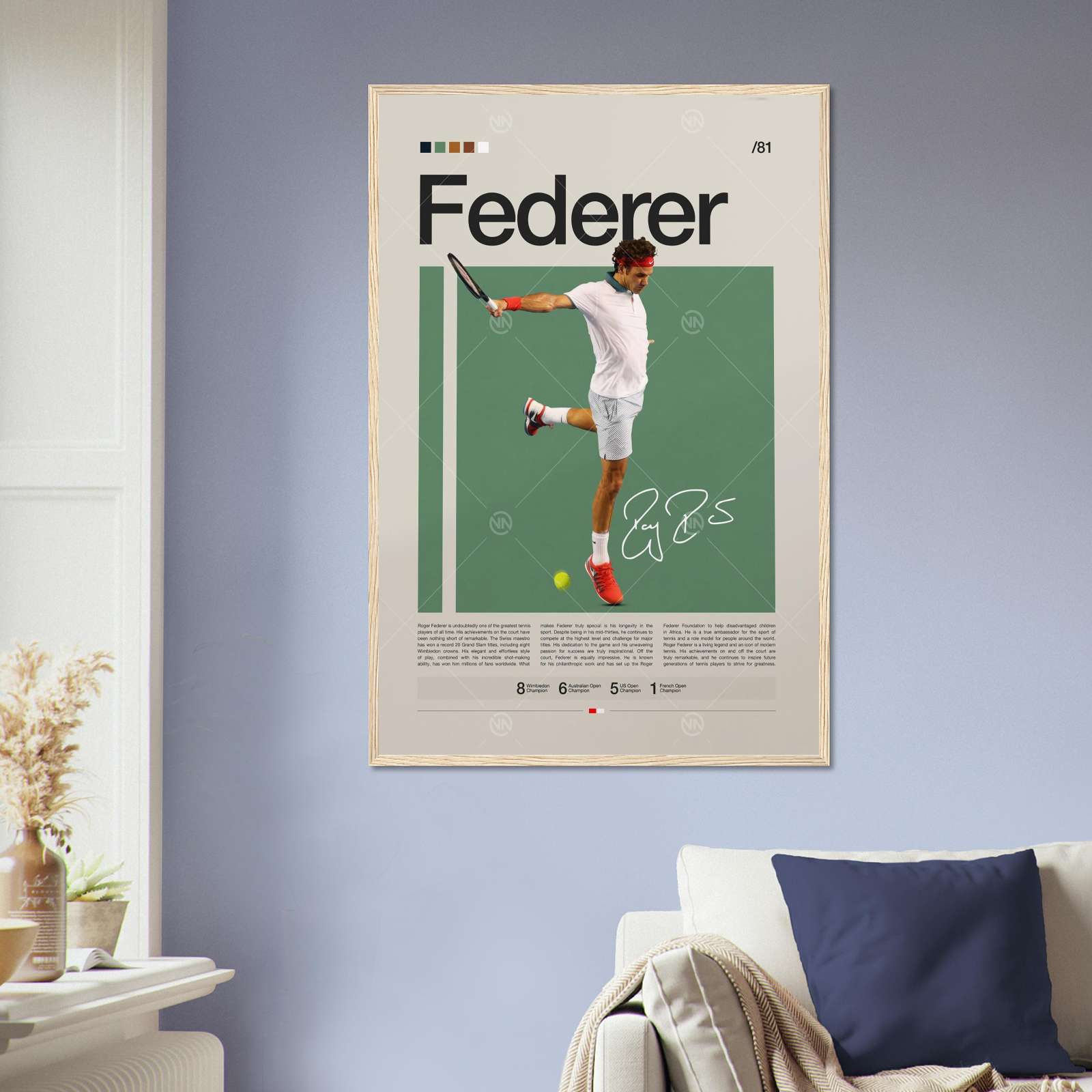 Roger Federer Poster, Tennis Poster, Motivational Poster, Full-Size ...