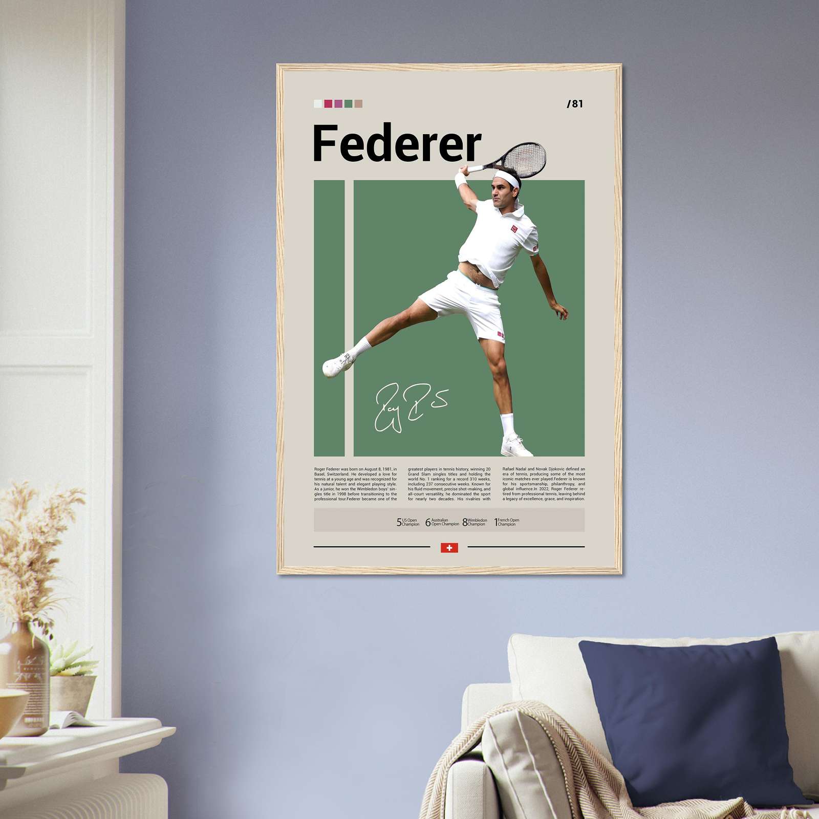 Roger Federer Poster, Tennis Poster, Motivational Poster, Sports Poster ...