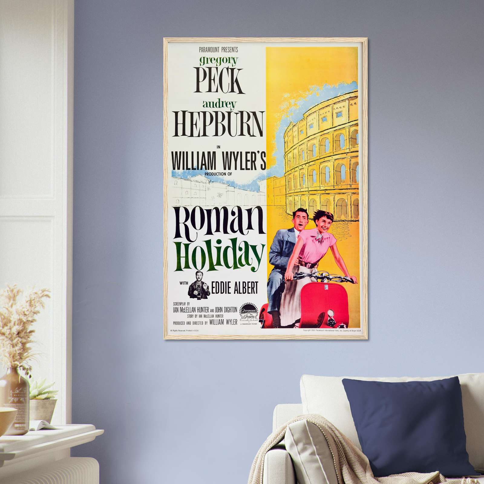 Roman Holiday Movie Poster, Full-Size Movie Poster, Ready to Hang ...