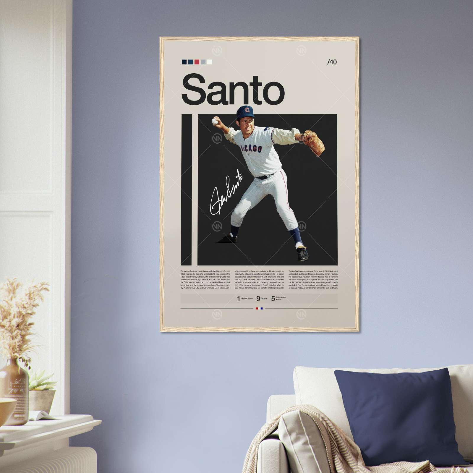 Ron Santo Poster, Sports Poster, Baseball Player Gift, Full-Size Poster ...