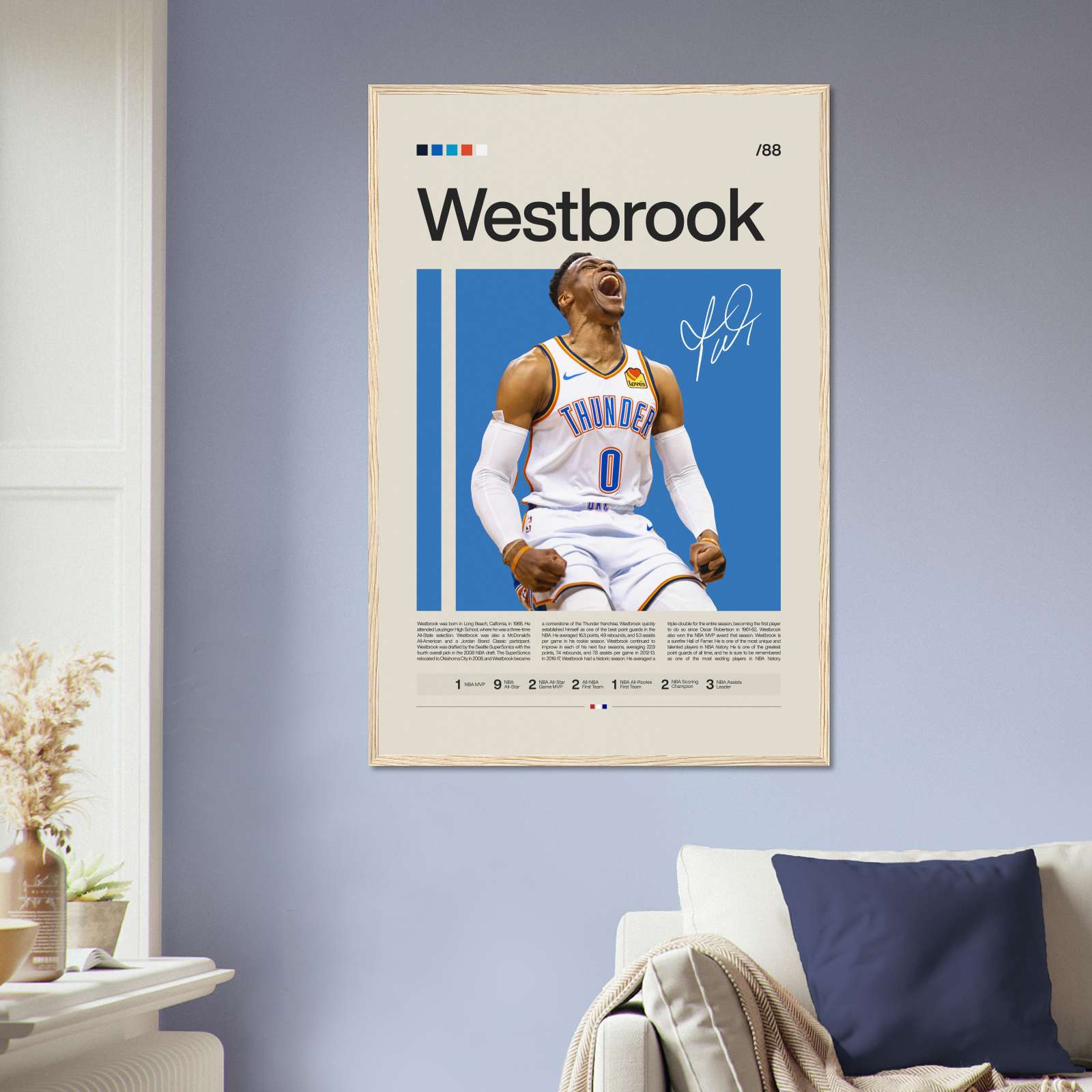 Russell Westbrook Poster, Sports Poster, Basketball Poster, Full-Size ...