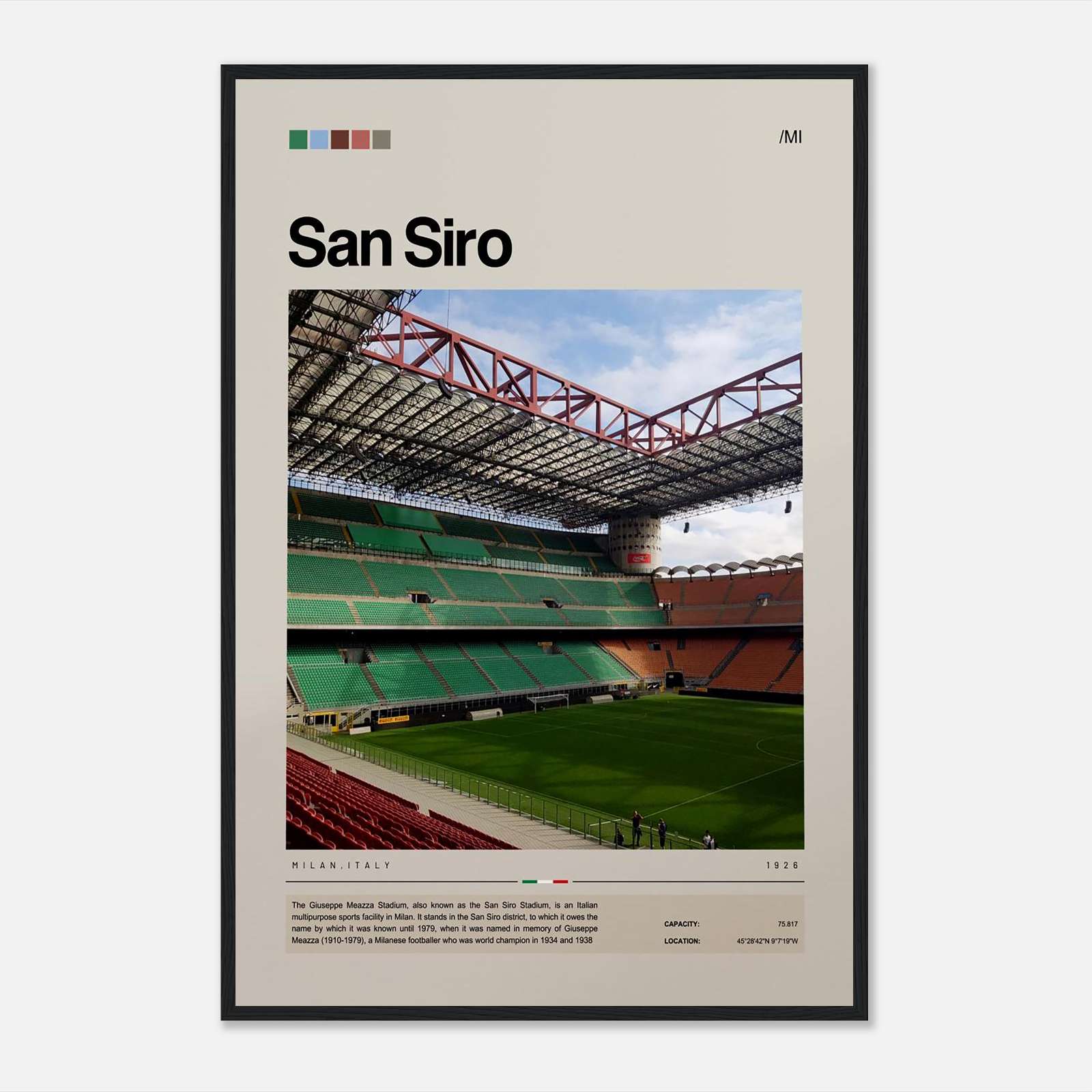 San Siro Stadium Poster, Full-Size Poster, Ready to Hang - Citiesbox
