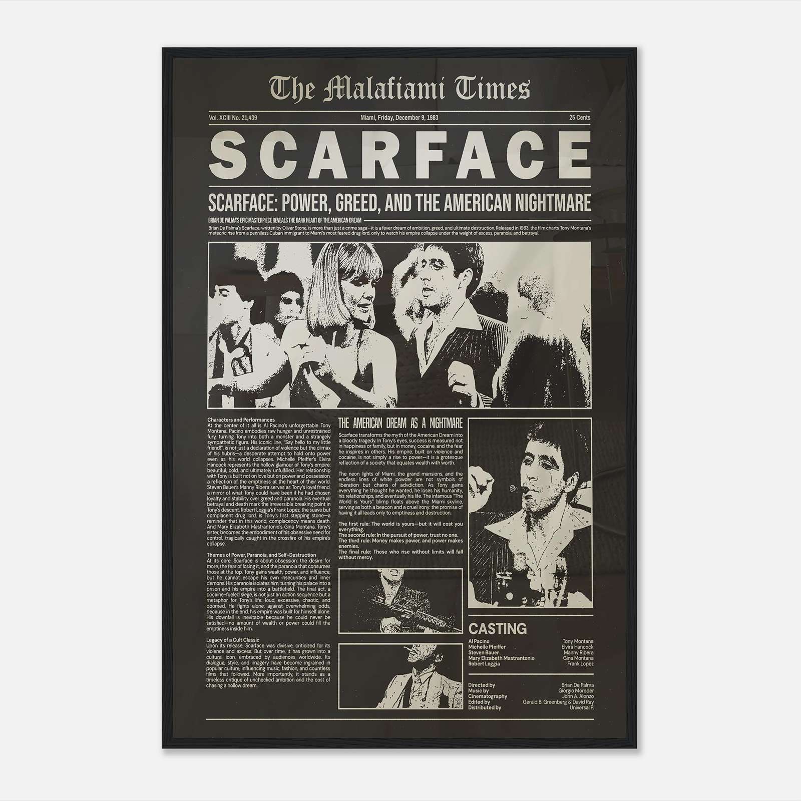Scarface Movie Poster, Scarface Film Poster, Vintage Movie Poster 3 ...
