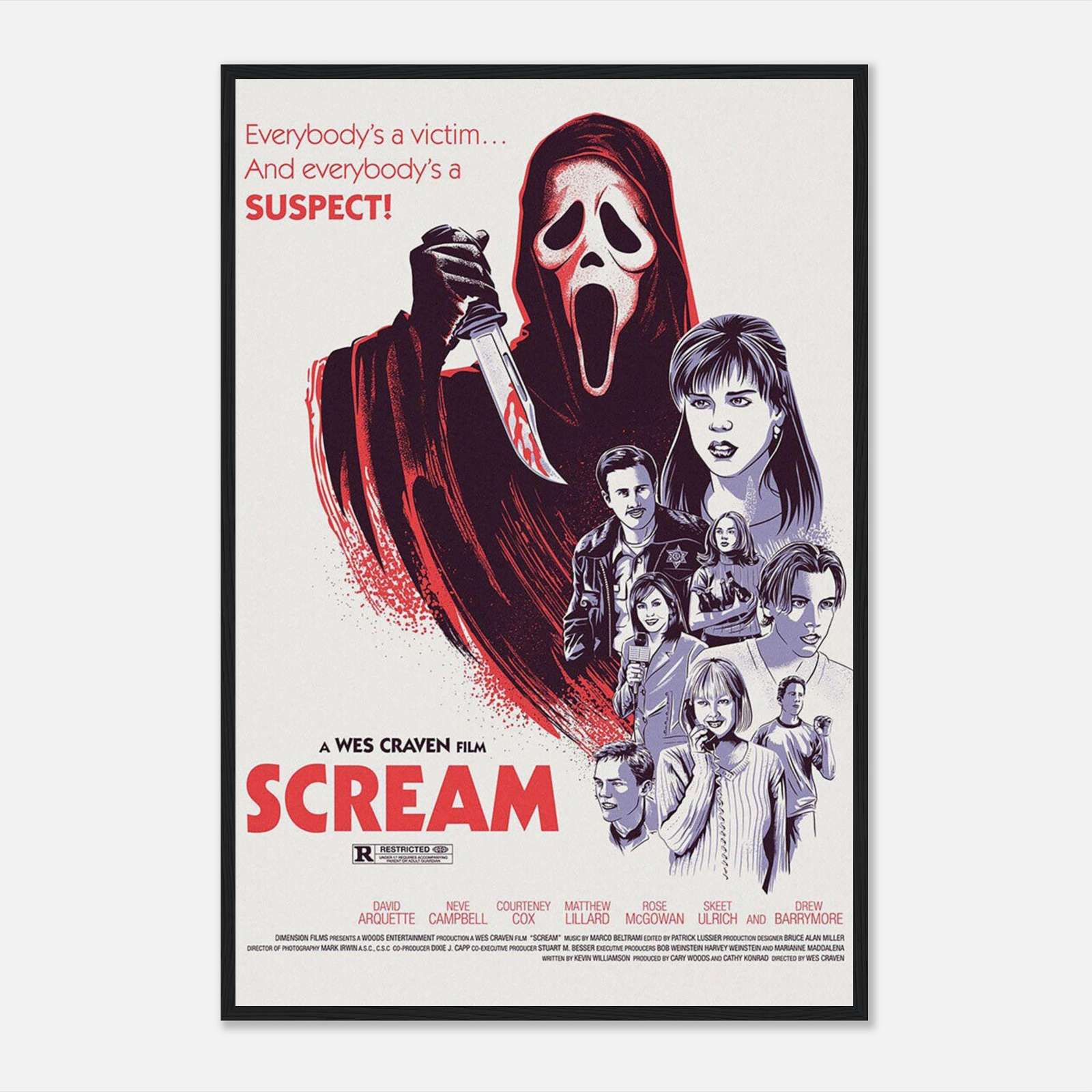 Scream (1996) Movie Poster, Horror Movie Poster, Classic Movie Poster ...