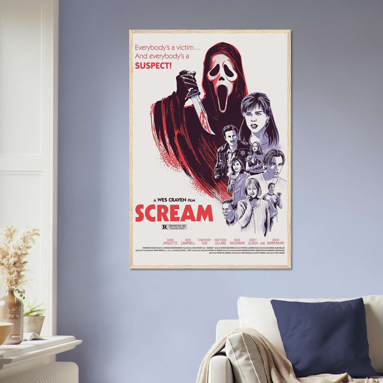 Scream (1996) Movie Poster, Horror Movie Poster, Classic Movie Poster ...
