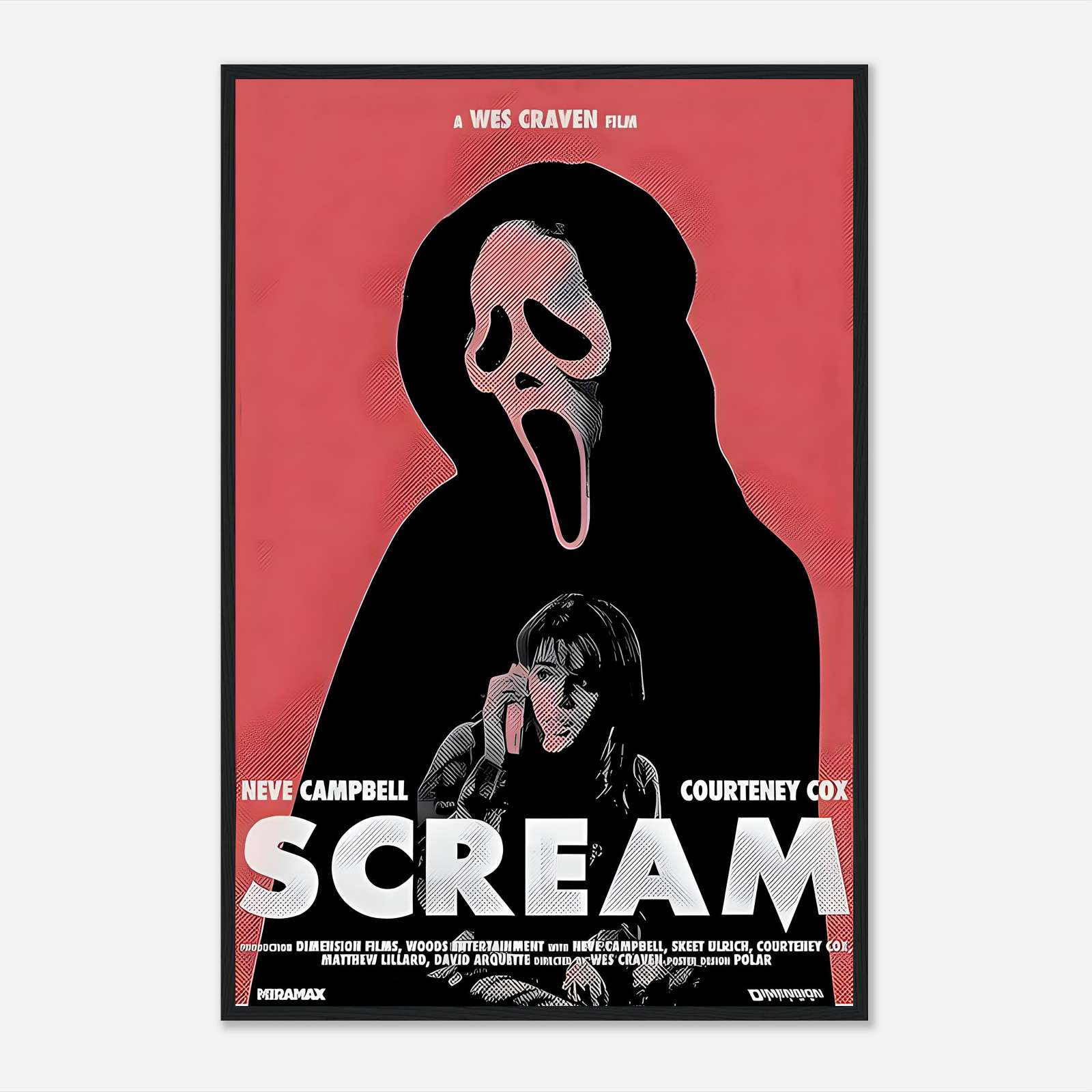Scream Cult Horror Movie Franchise Poster, Ghostface Print Vintage 90S, Full-Size Poster, Ready ...