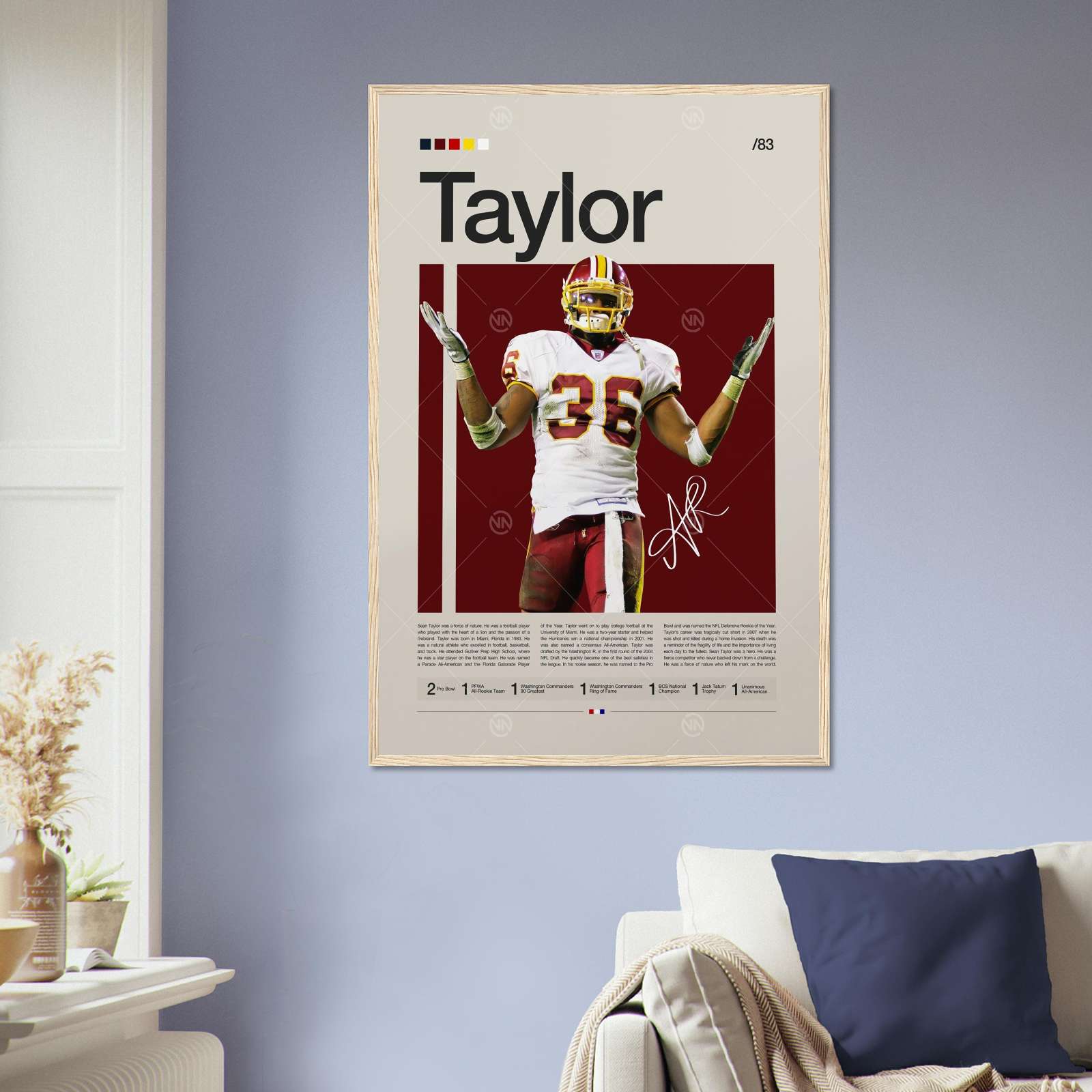 Sean Taylor Poster, Sports Poster, Football Poster, Full-Size Poster ...