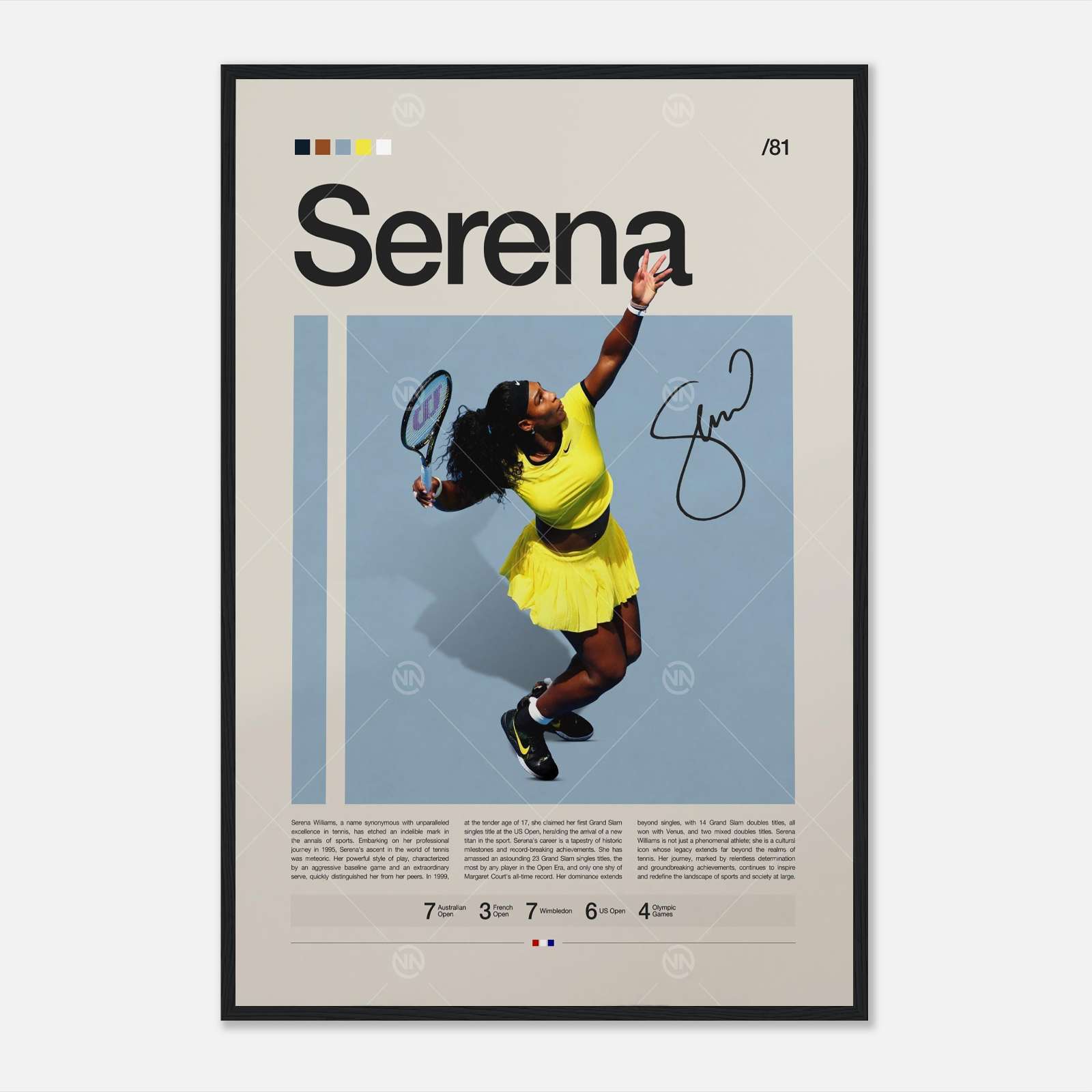 Serena Williams Poster, Tennis Poster, Motivational Poster, Sports ...