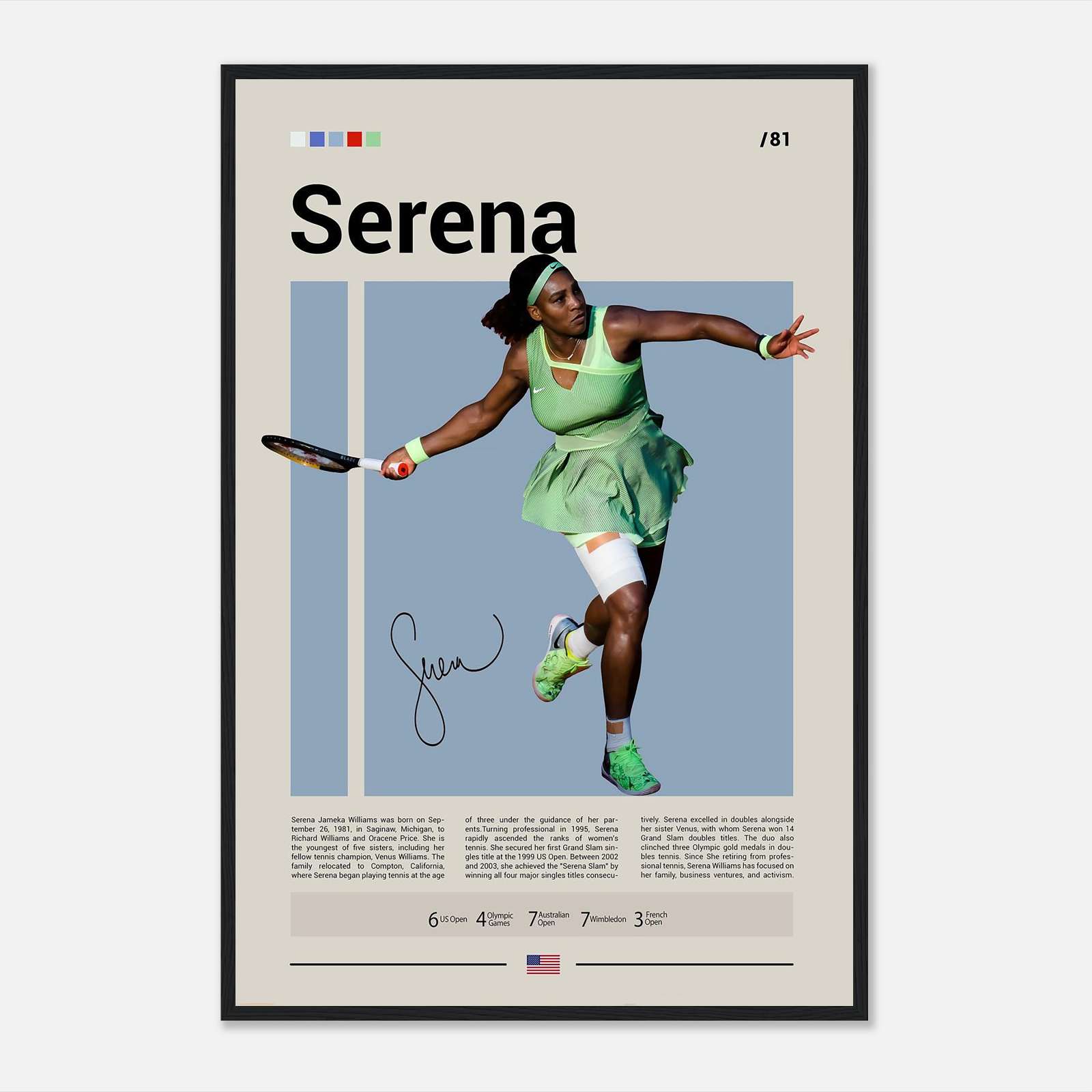 Serena Williams Poster, Tennis Poster, Sports Poster, Full-Size Poster ...