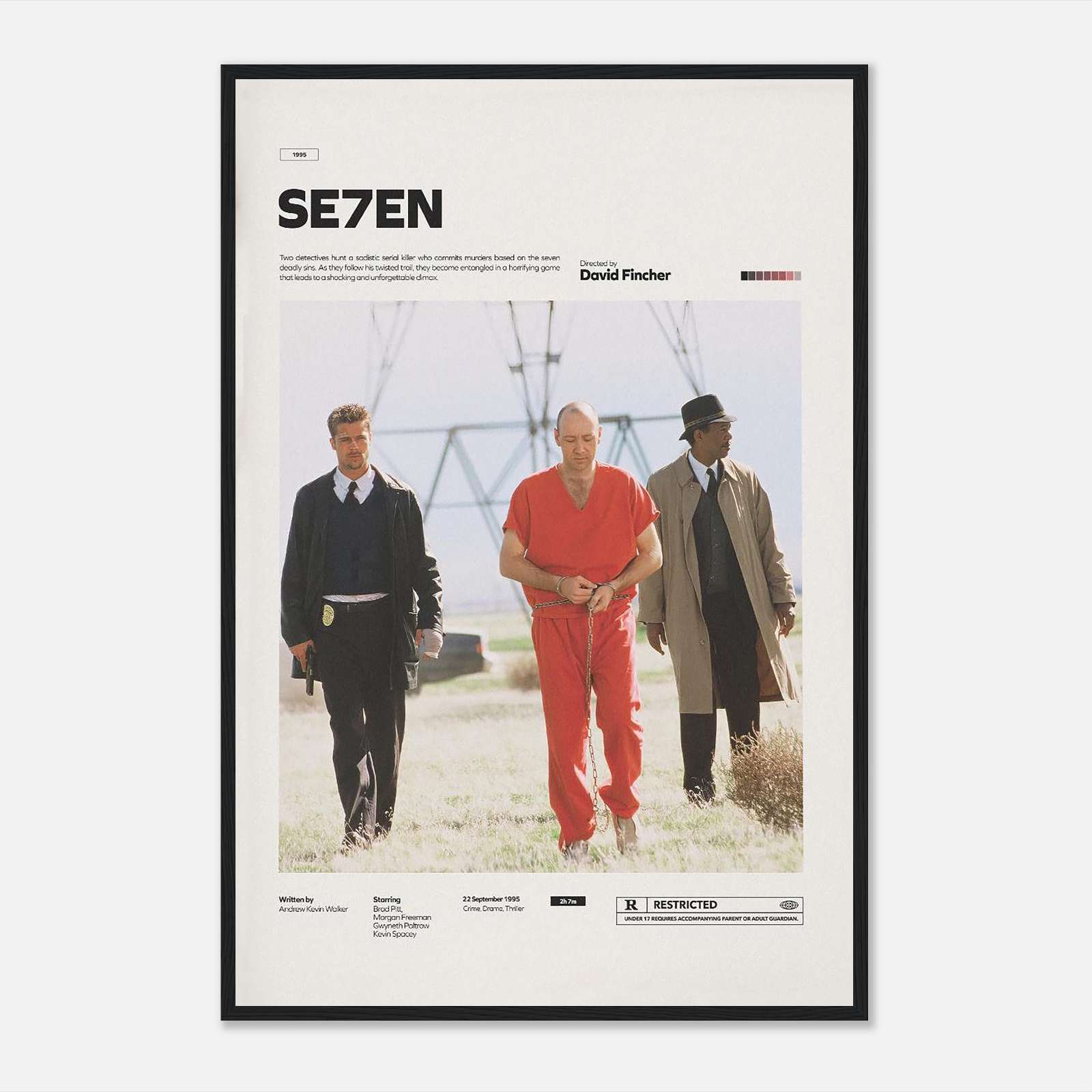 Seven Movie Poster, Vintage Movie Poster, Full-Size Poster, Ready to ...