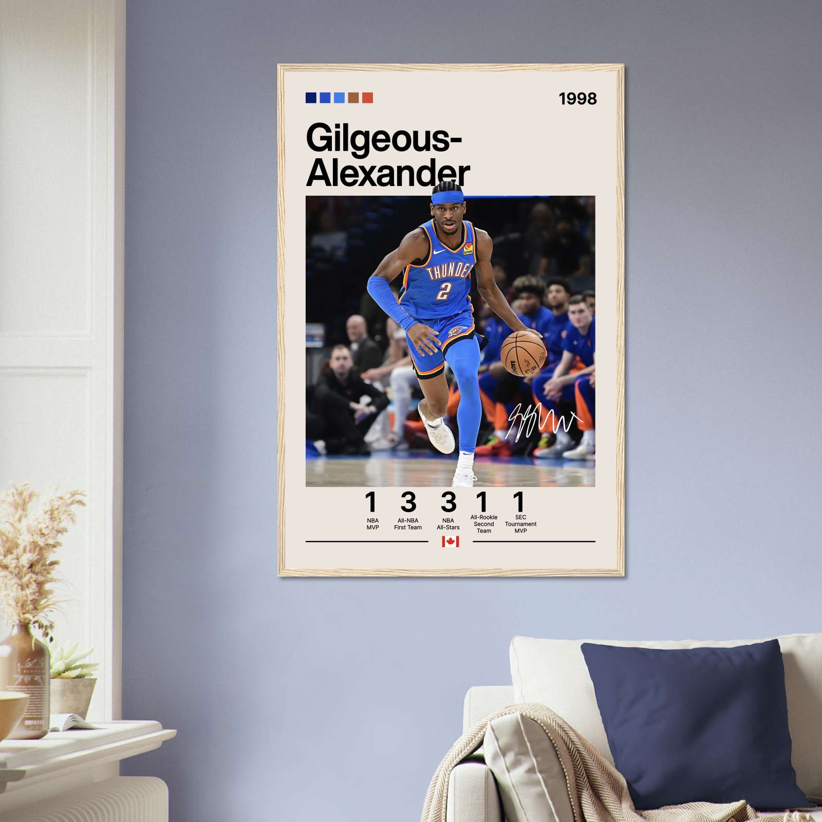 Shai Gilgeous Alexander Poster, Basketball Poster, Basketball Gift ...