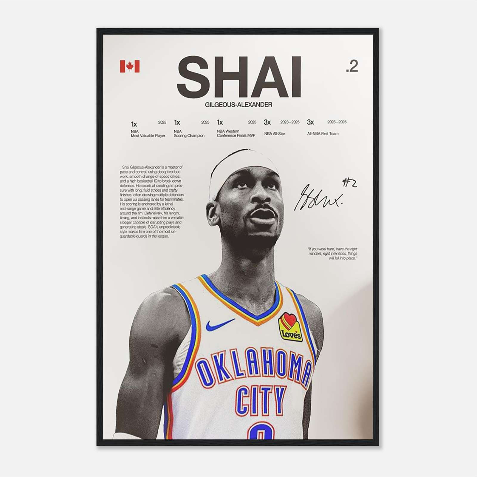 Shai Gilgeous Alexander Poster, Basketball Poster, Basketball Player ...