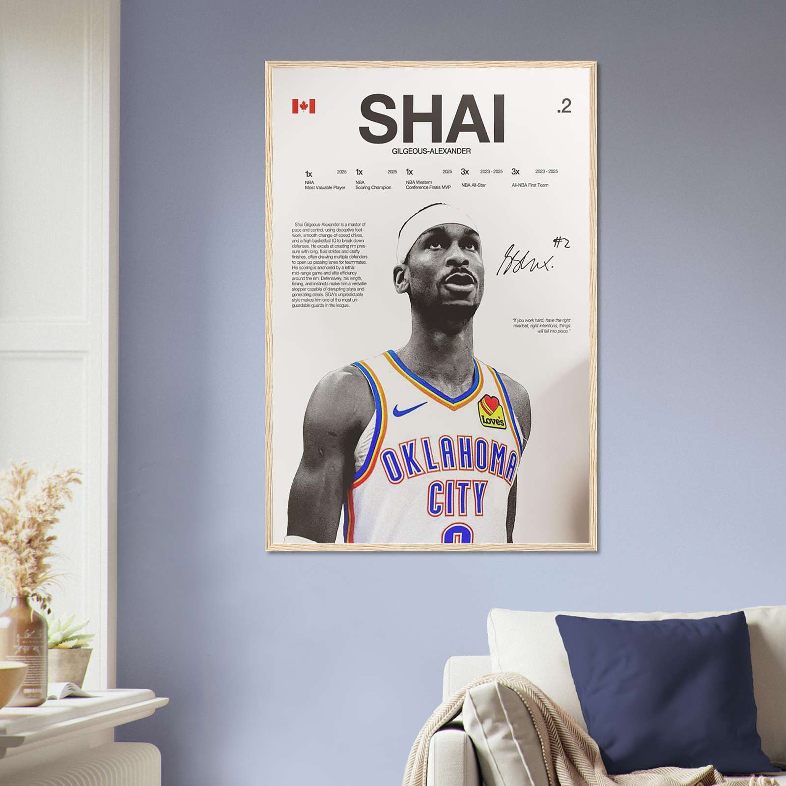 Shai Gilgeous Alexander Poster, Basketball Poster, Basketball Player ...