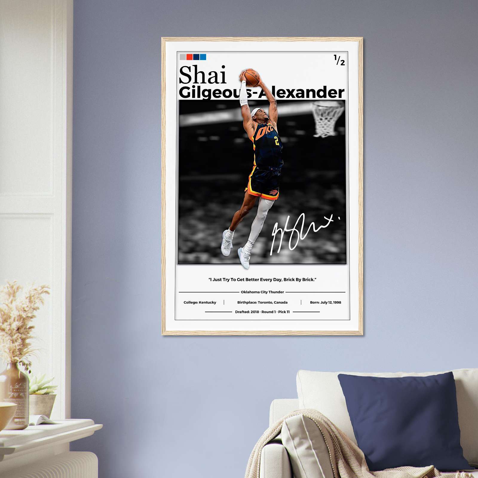 Shai Gilgeous Alexander Poster, Basketball Poster, Sports Wall Art ...
