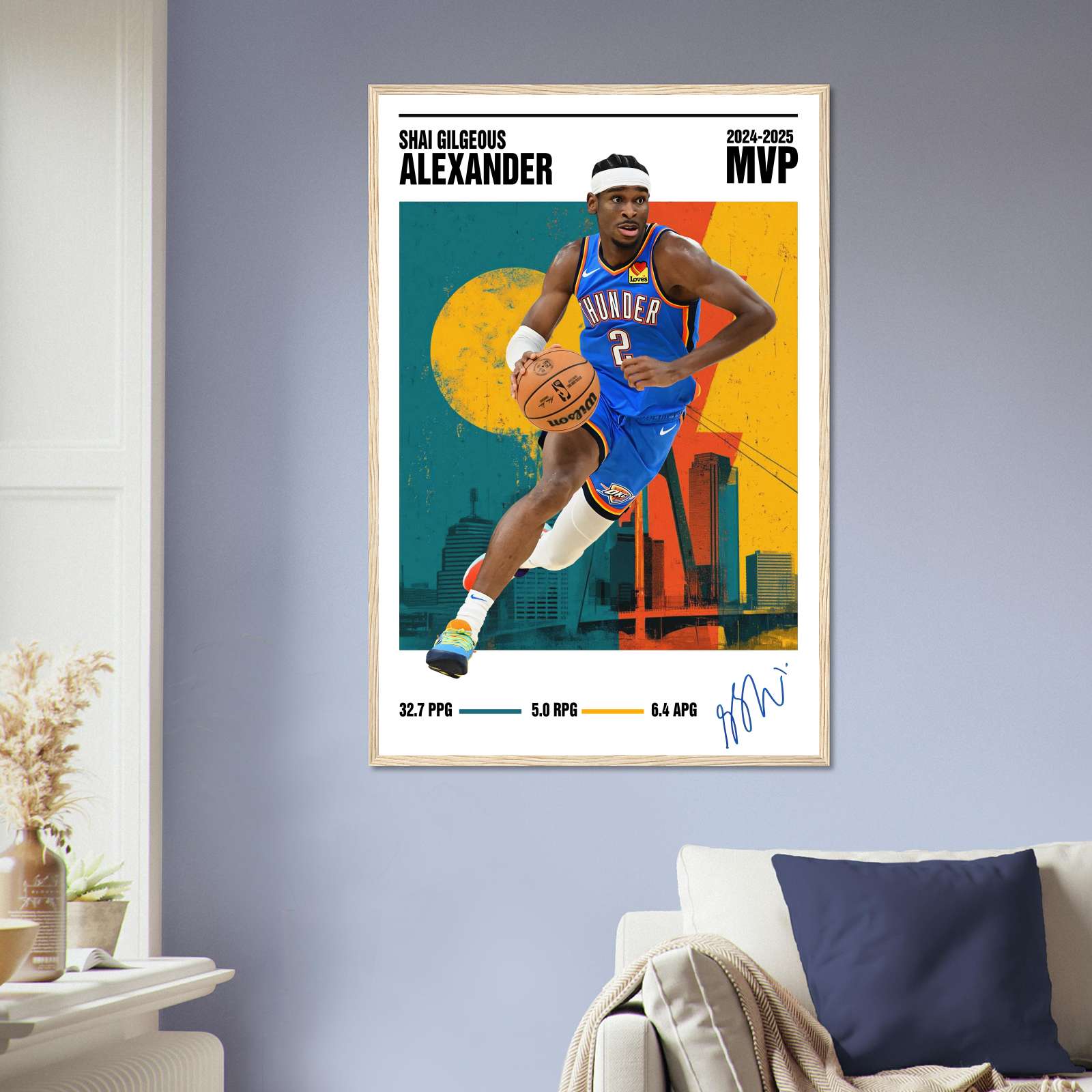 Shai Gilgeous Alexander Poster, Sports Poster, Basketball Poster 1 ...