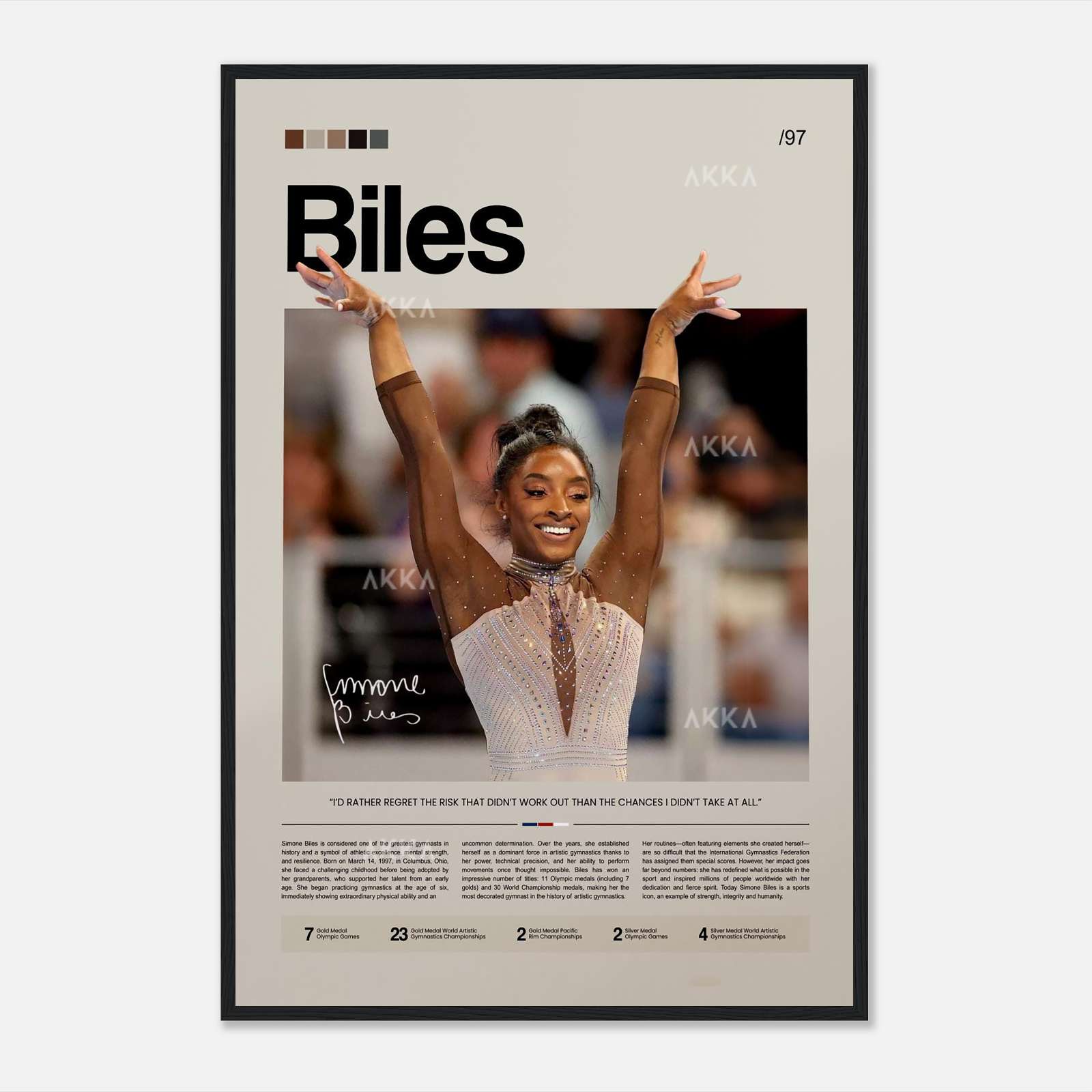 Simone Biles Poster, Artistic Gymnastic Decor, Gymnastics Poster, Full ...