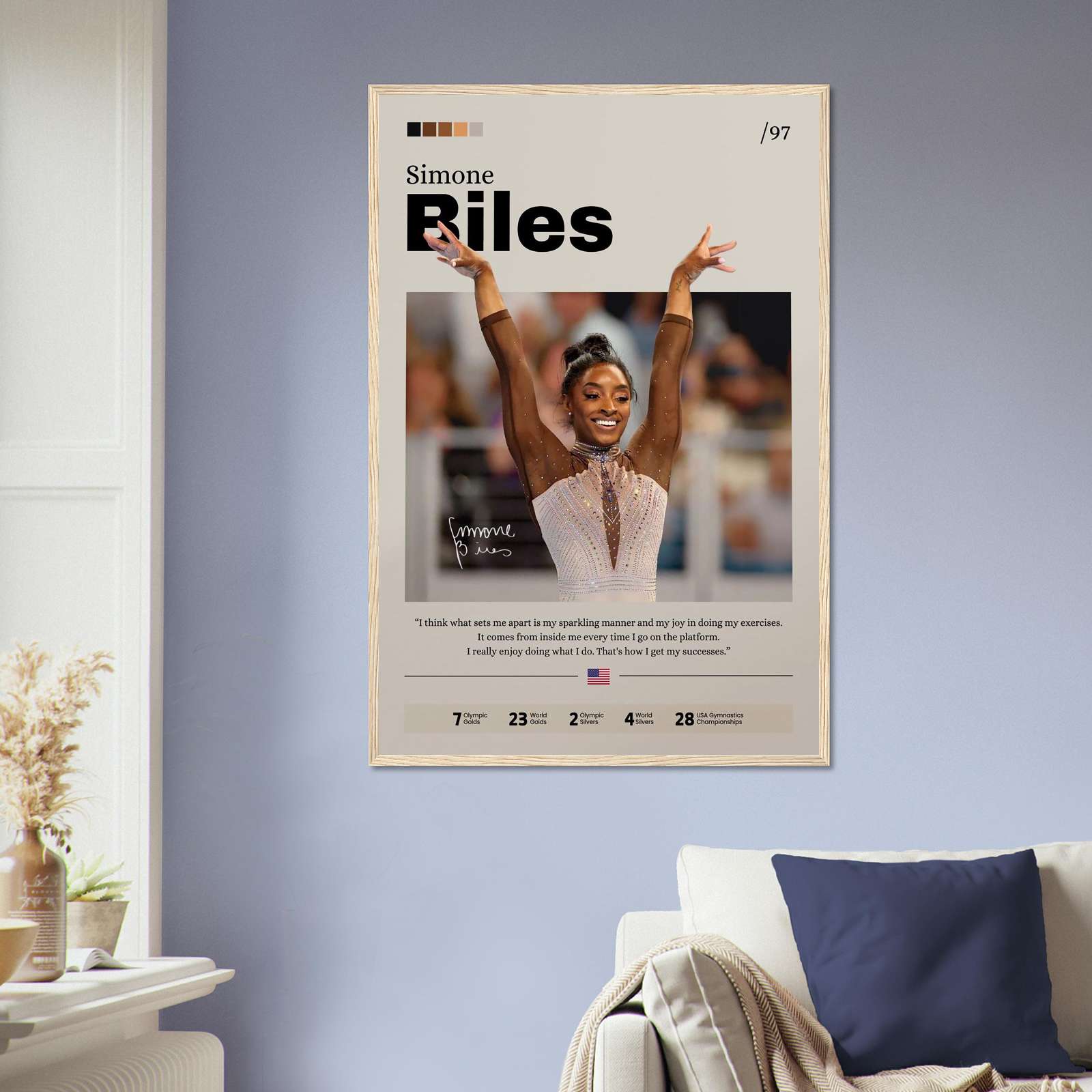 Simone Biles Full-Size Poster, Ready to Hang - Citiesbox