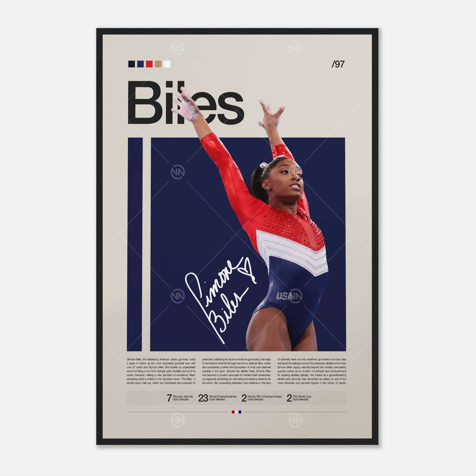 Simone Biles Poster, Gymnast Poster, Motivational Poster, Full-Size ...
