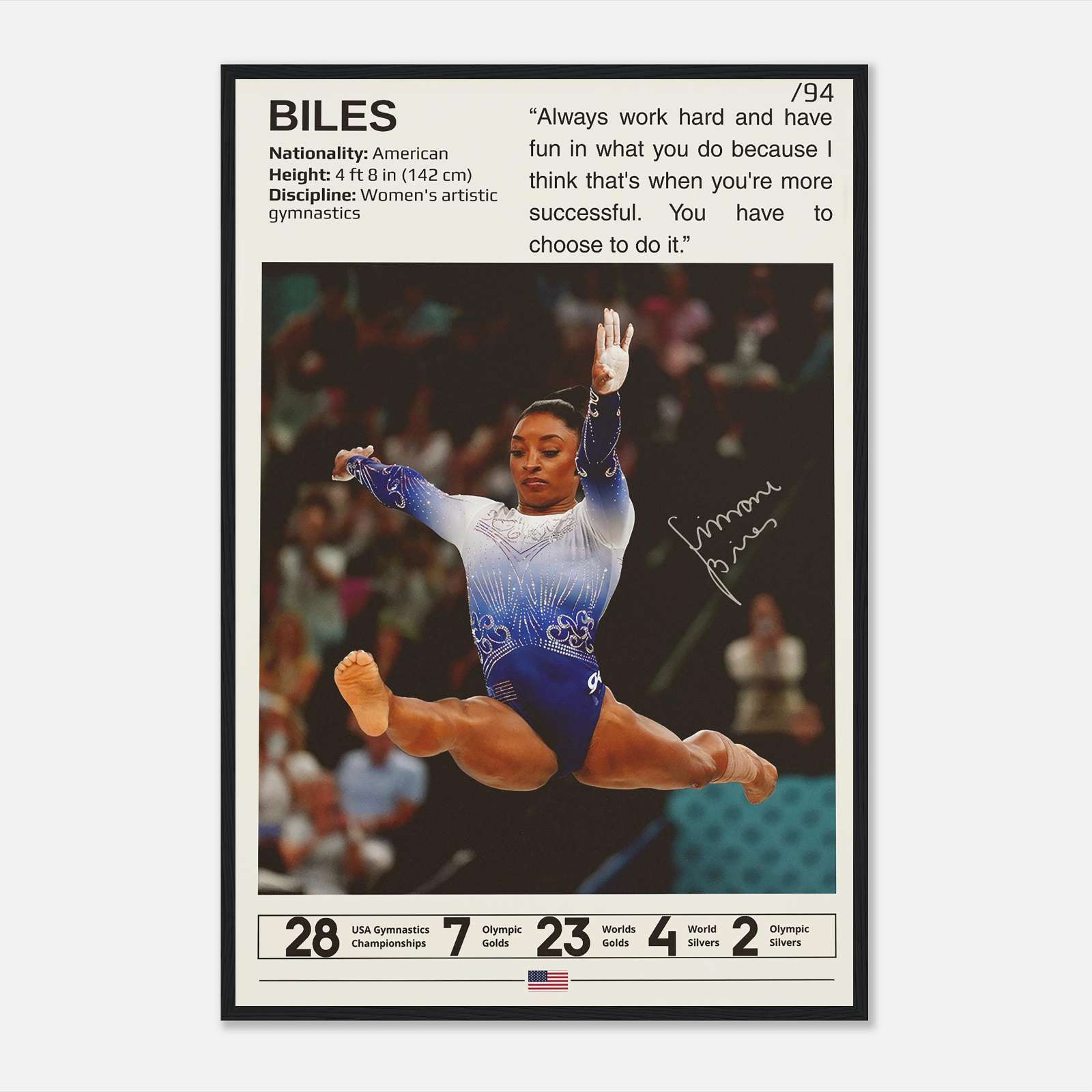 Simone Biles Poster, Gymnastics Posters, Sports Poster, Full-Size ...