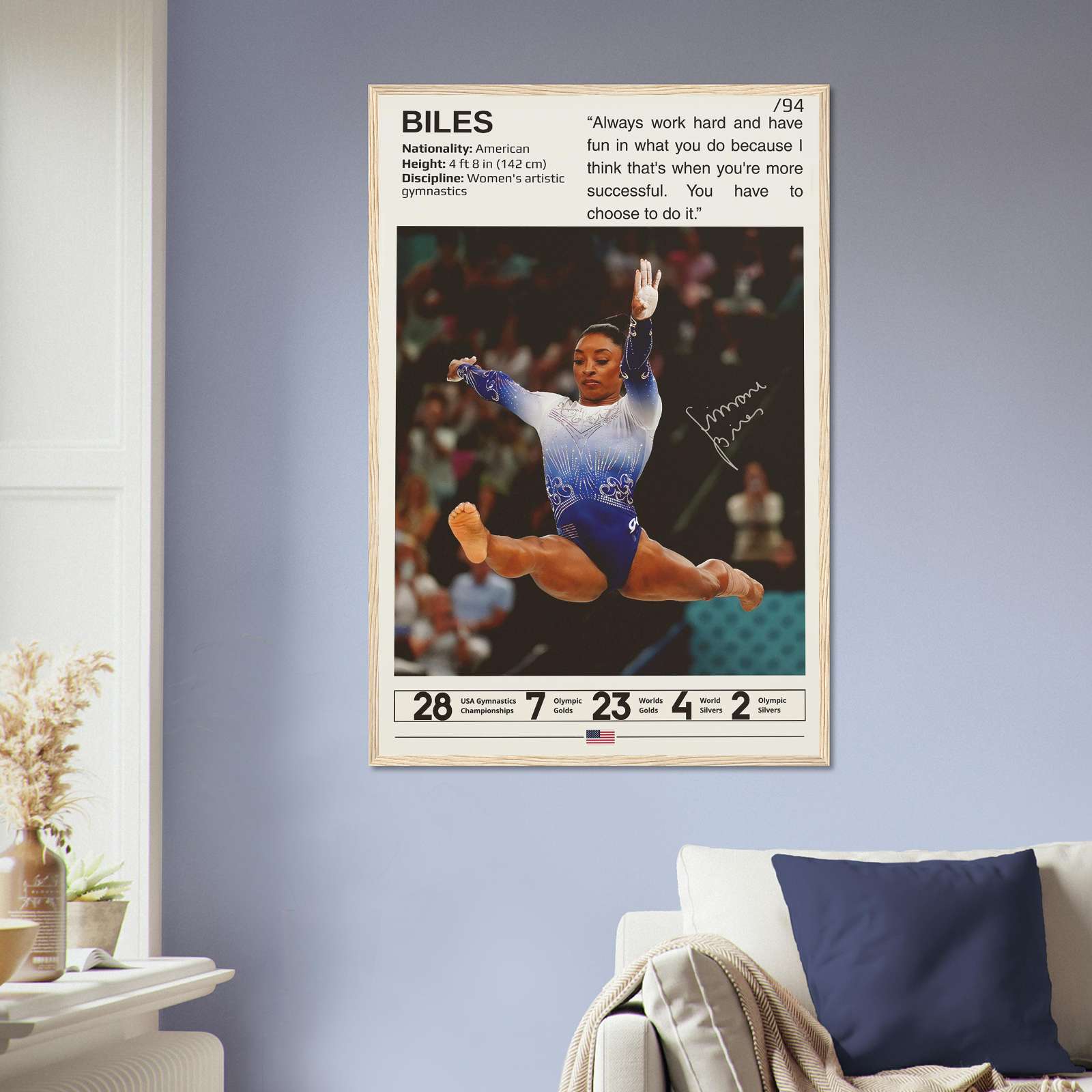 Simone Biles Poster, Gymnastics Posters, Sports Poster, Full-Size ...
